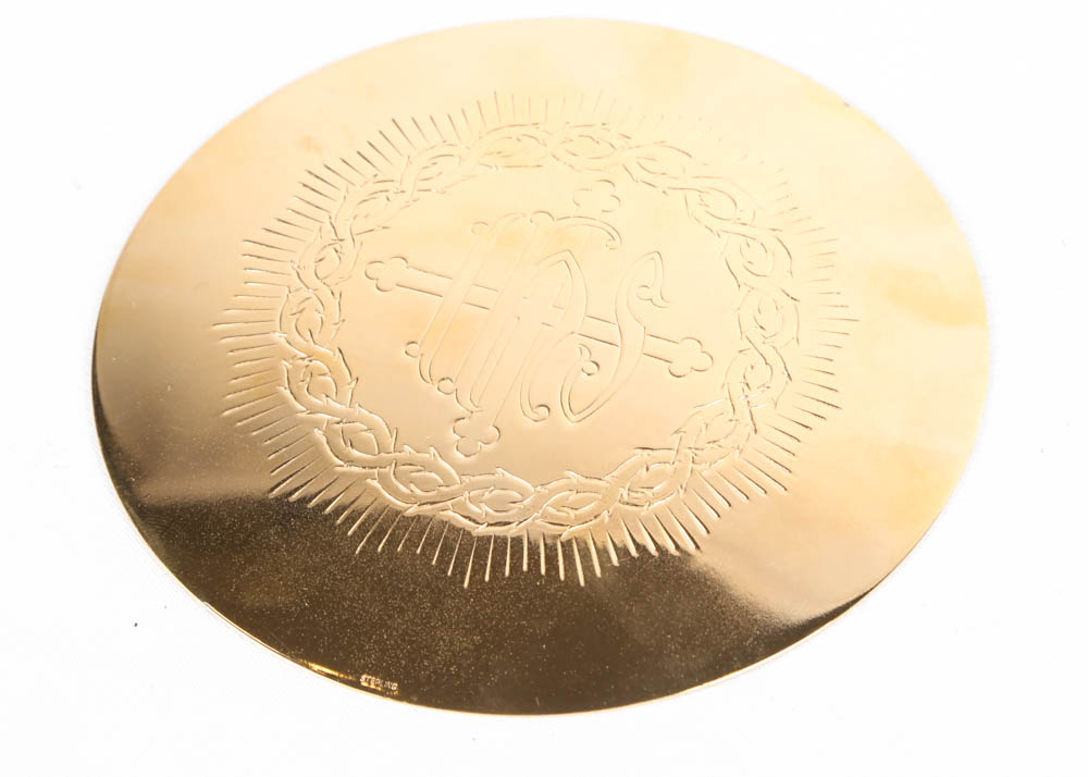Silver Gilt IHS Communion Paten | EBTH