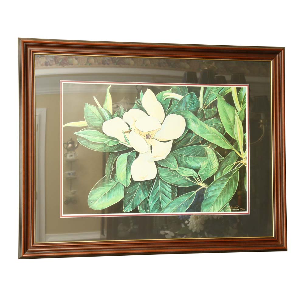 Gordon Wheeler Limited Edition Offset Lithograph on Paper of Magnolia ...