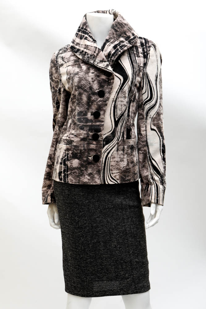 Women's "Rodika Zanian" Gray Velvet Jacket and "Mossimo" Pencil Skirt ...