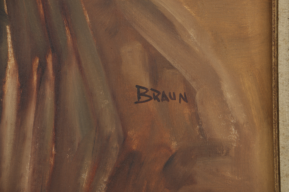 Jorge Tarallo Oil Painting on Canvas Portrait of a Native American | EBTH