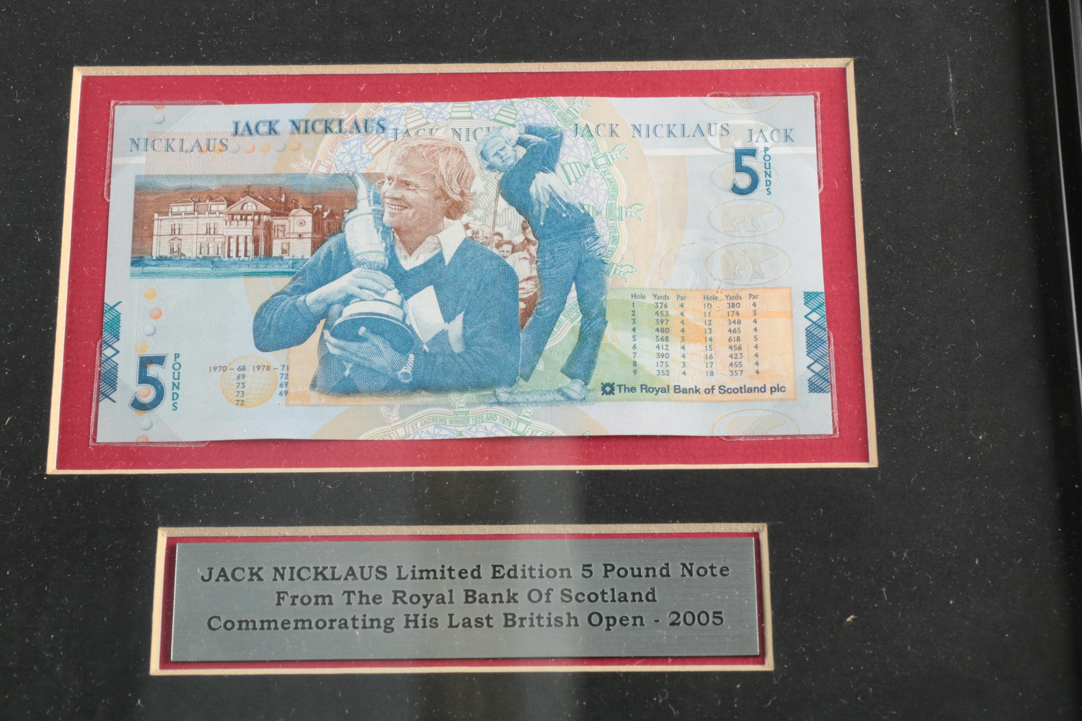 Framed Autographed Photo of Jack Nicklaus with Limited Edition Five ...