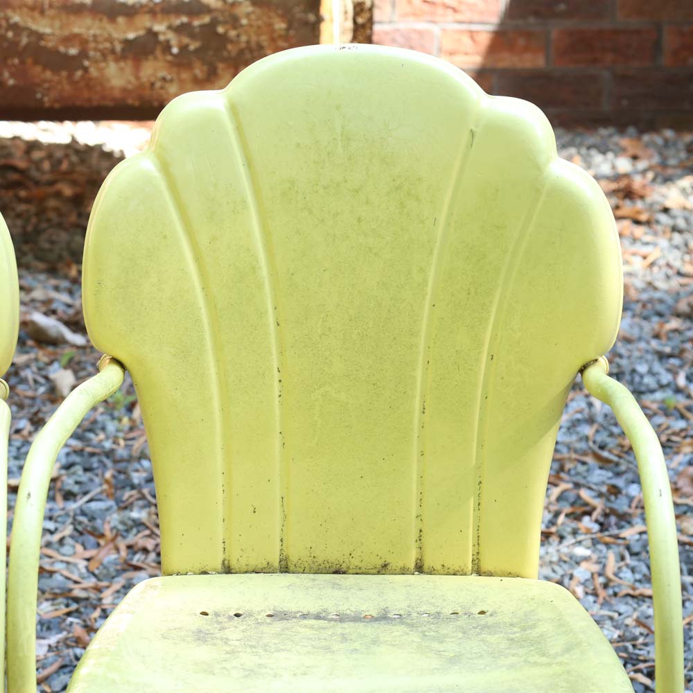 Vintage Metal Spring Back Patio Chairs | EBTH
