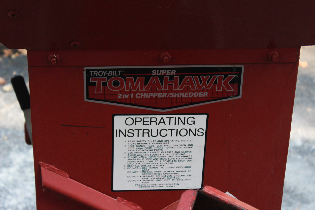 Troy-Bilt Super Tomahawk 2-in-1 Chipper/Shredder | EBTH