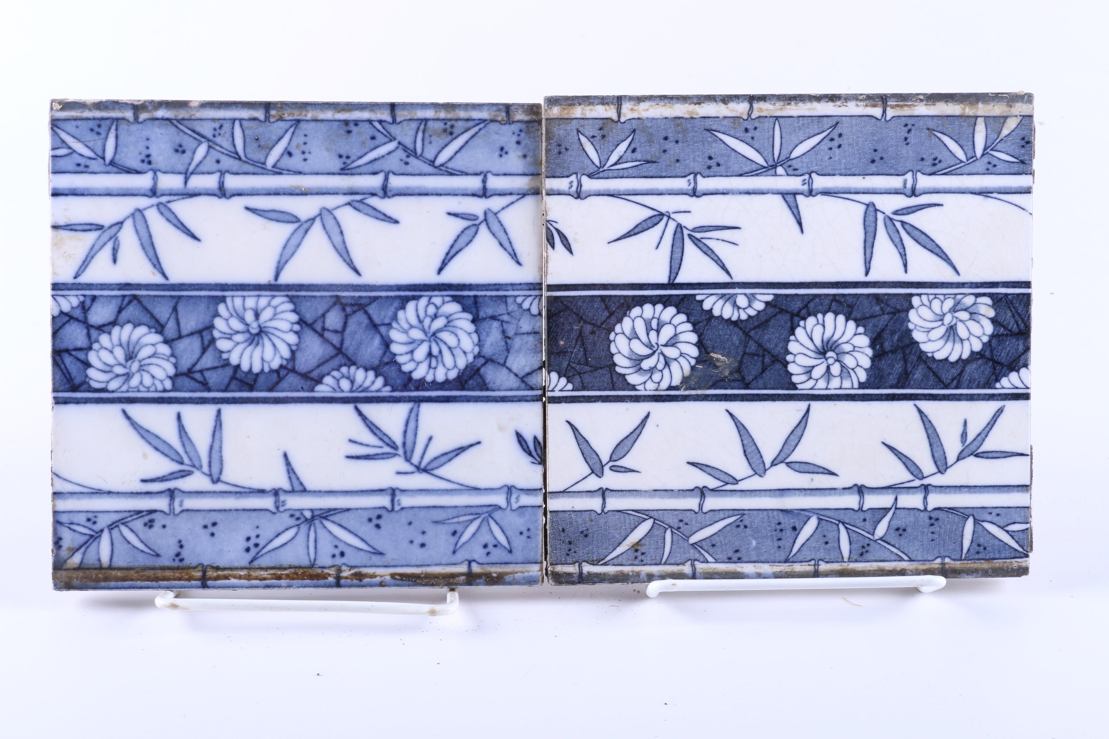 Antique Aesthetic Movement Ceramic Tiles including Minton "Le Morte d ...