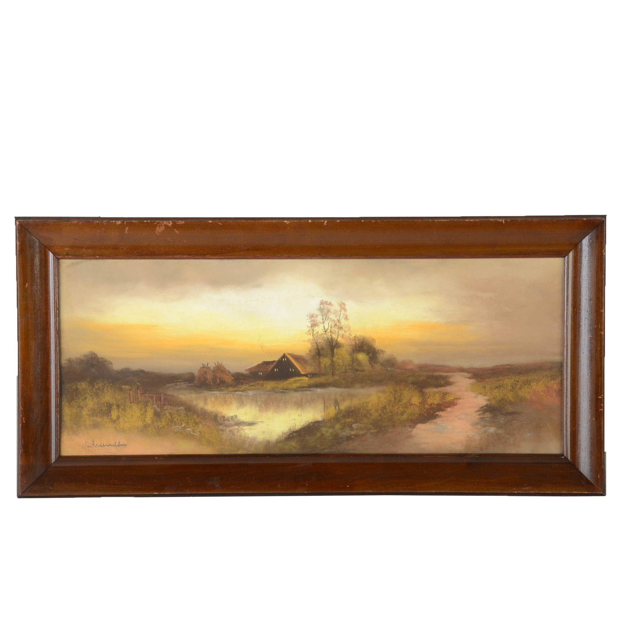 William Henry Chandler Original 19th Century Pastel Landscape | EBTH