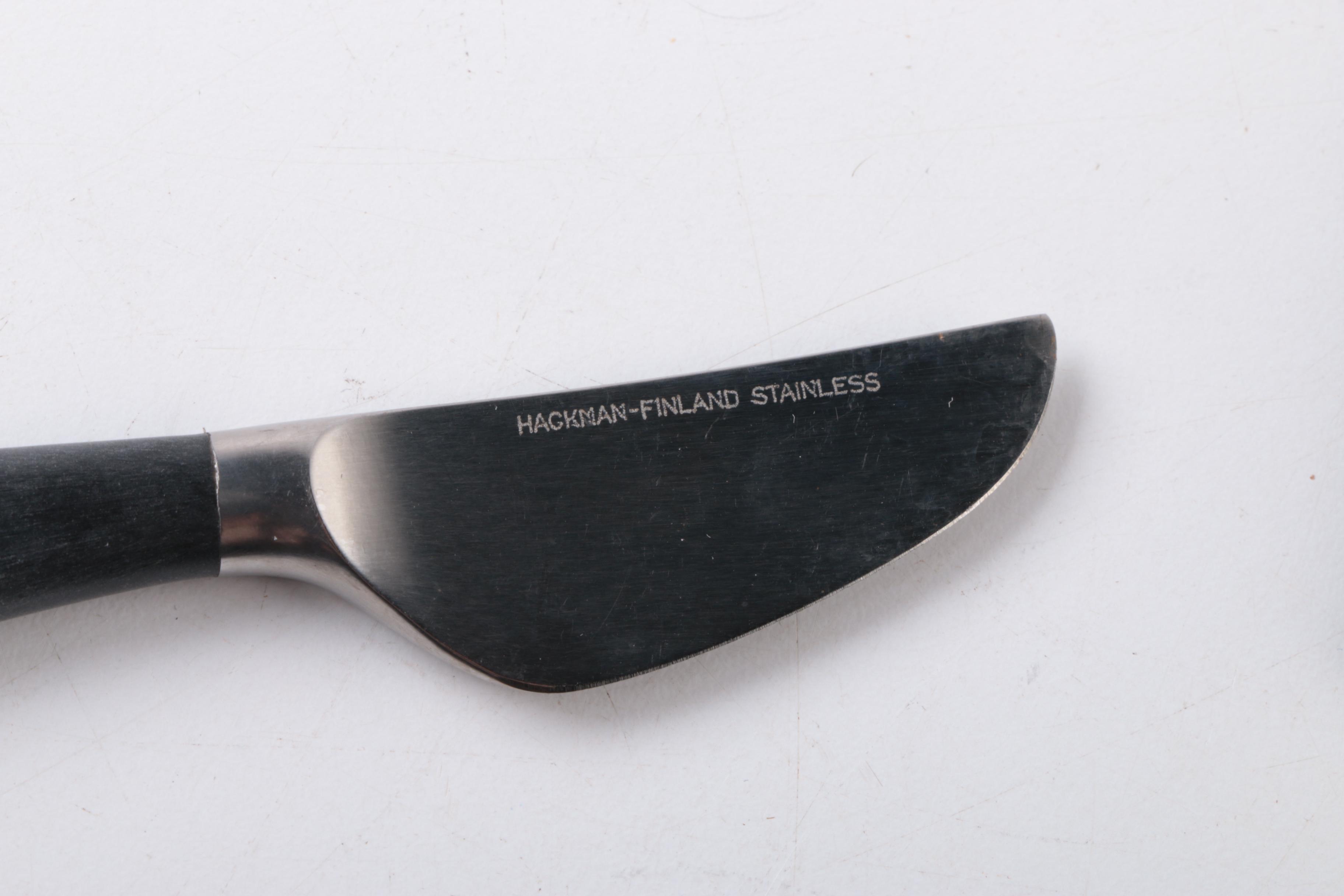 Scandinavian Hackman "Lion-Black" Stainless Steel Flatware Set | EBTH