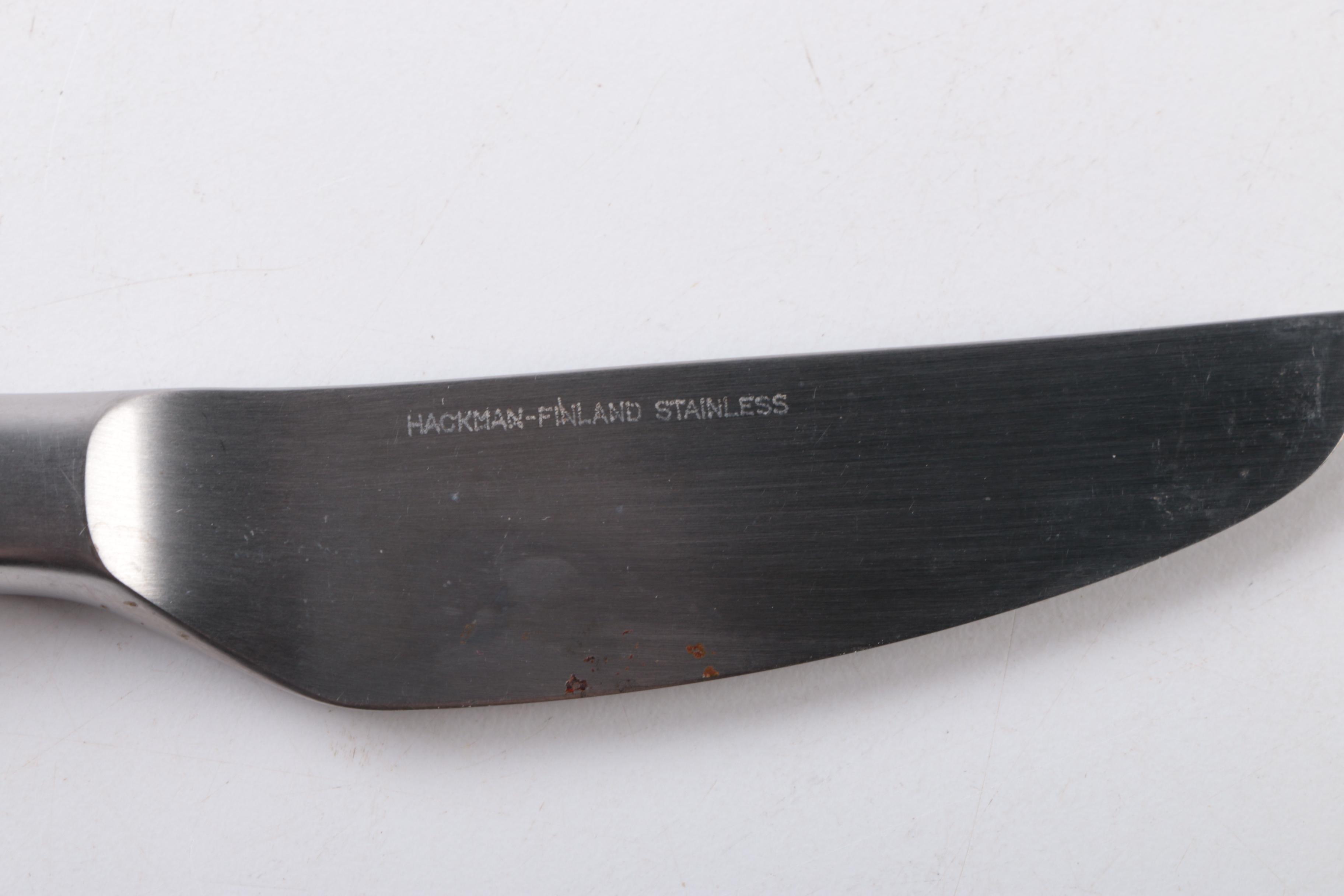 Scandinavian Hackman "Lion-Black" Stainless Steel Flatware Set | EBTH