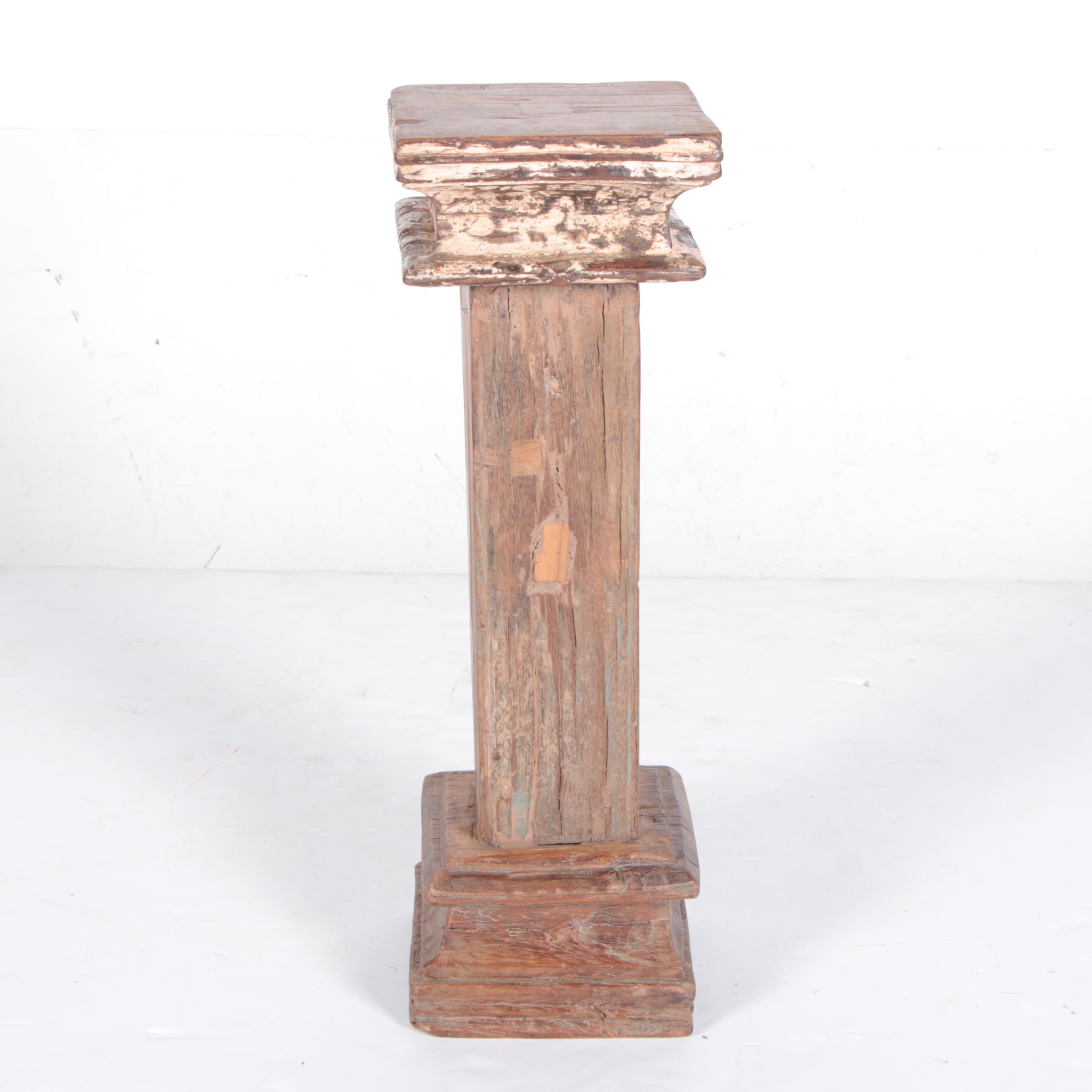 Reclaimed Wood Pillar Stands | EBTH