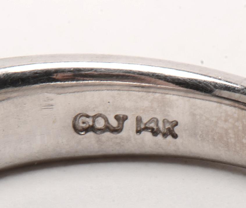 14K White Gold Princess Cut Diamond Engagement Ring | EBTH