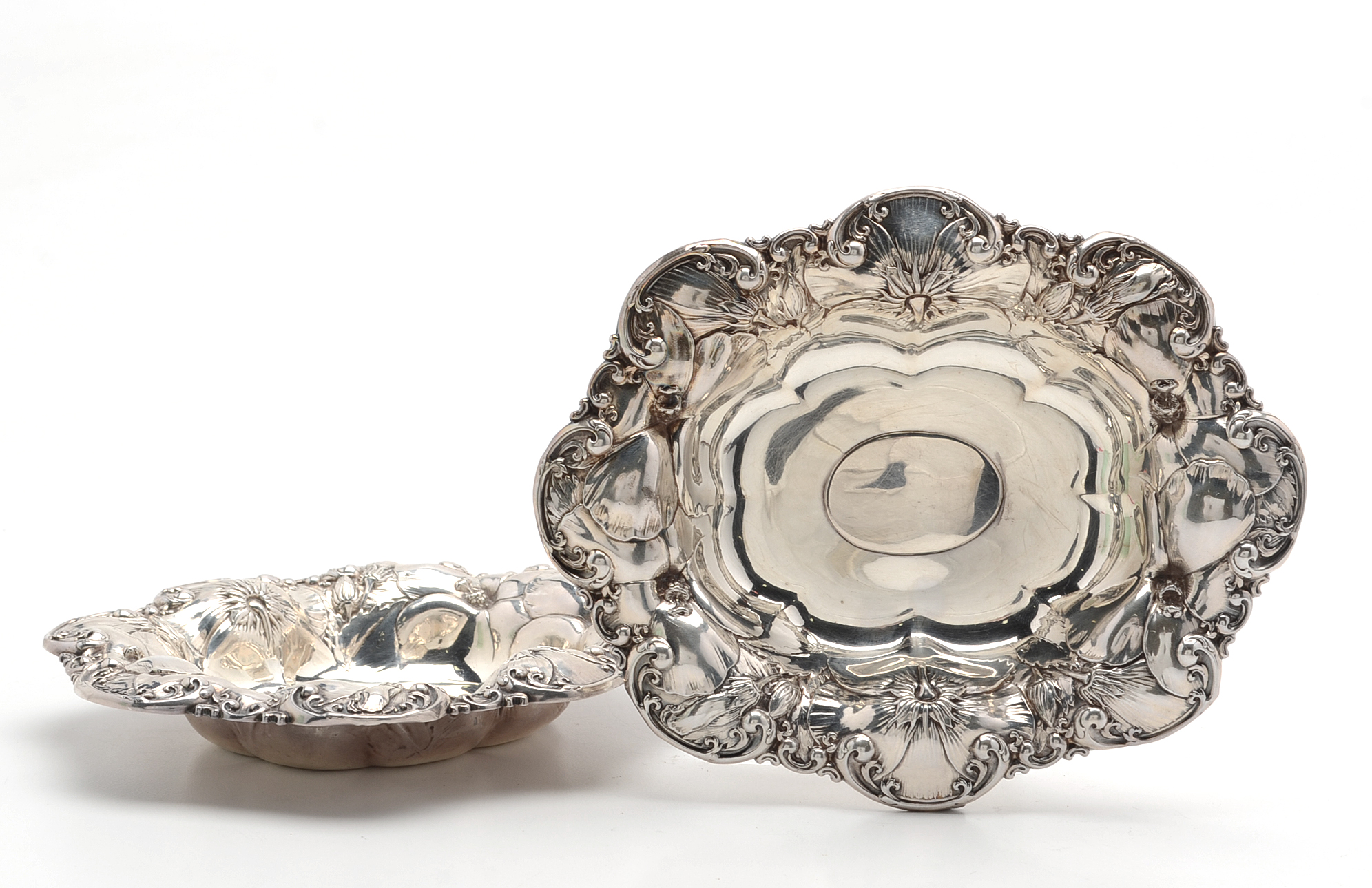 Pair of Vintage Whiting Mfg. (1866-1926) Sterling Silver Pansy Dishes ...