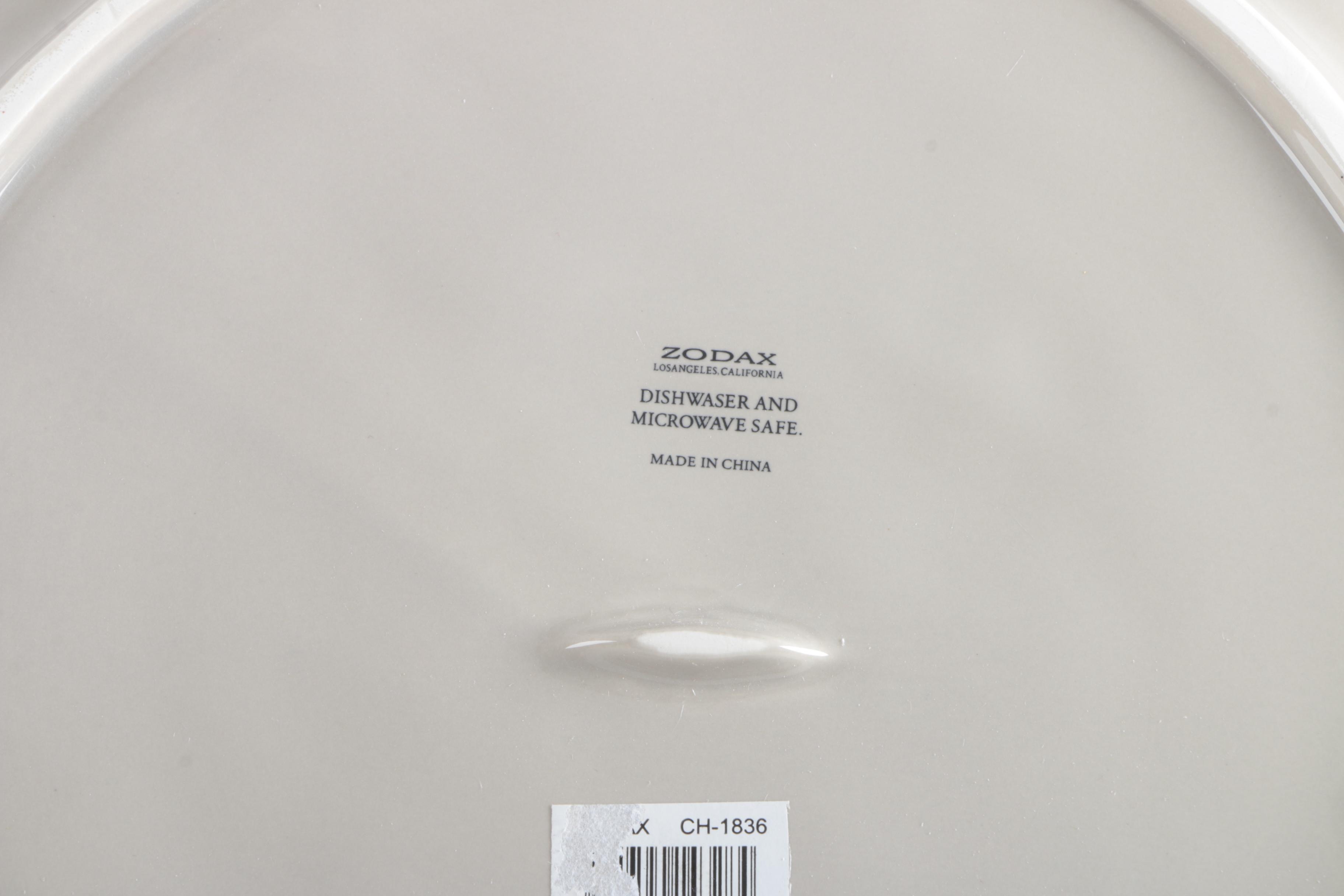 Zodax White Ceramic Hen Bowl Set with Serving Plates | EBTH