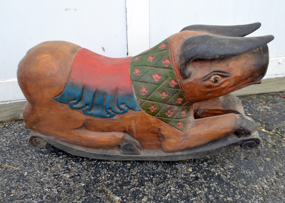 Hand Crafted Wood Rocking Pig | EBTH