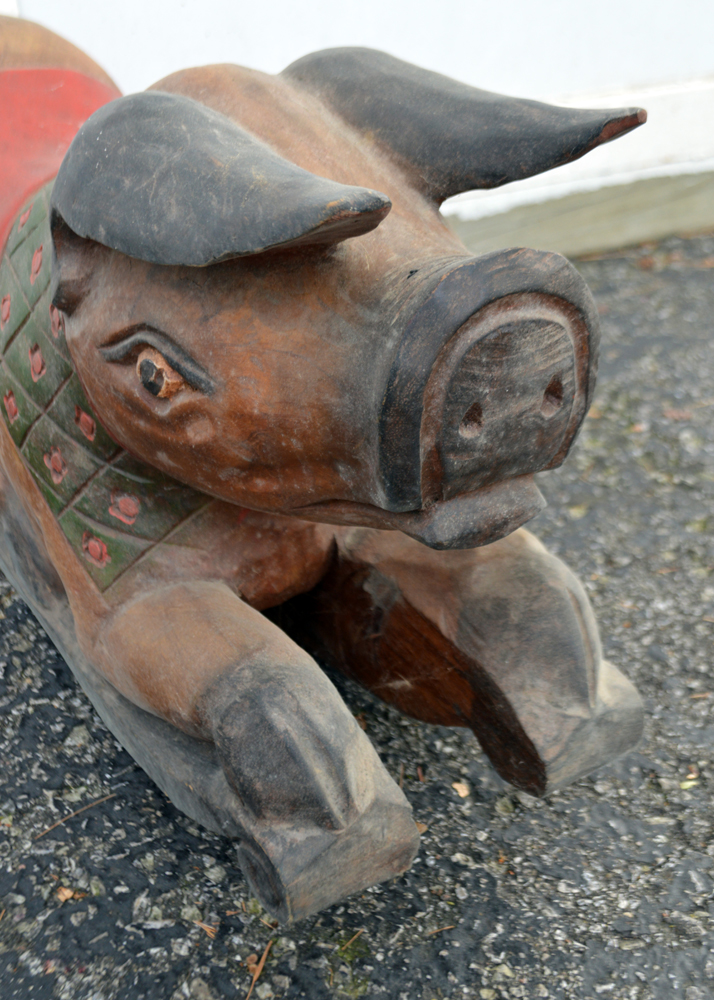 Hand Crafted Wood Rocking Pig | EBTH