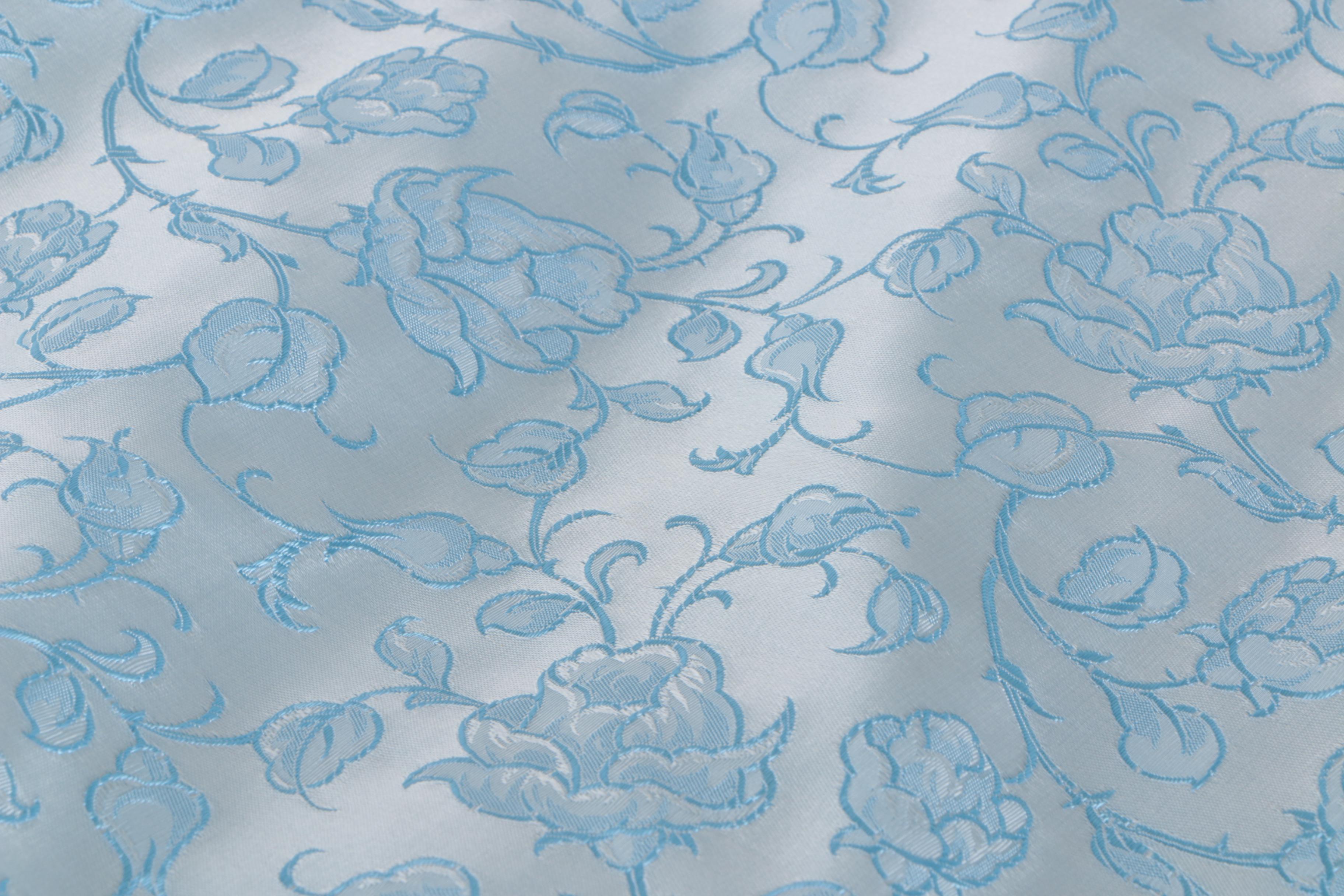 Light Blue Brocade Fabric | EBTH