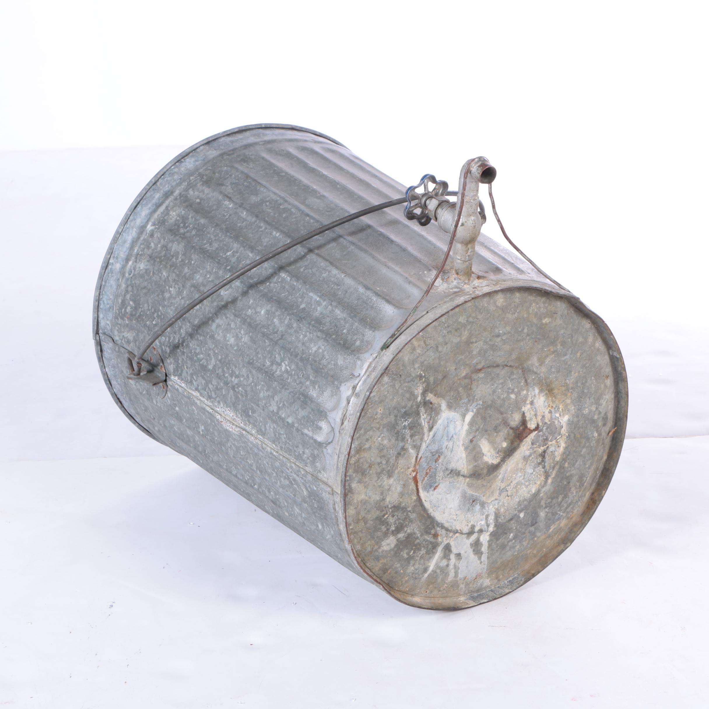 Galvanized Metal Bucket with Spigot | EBTH
