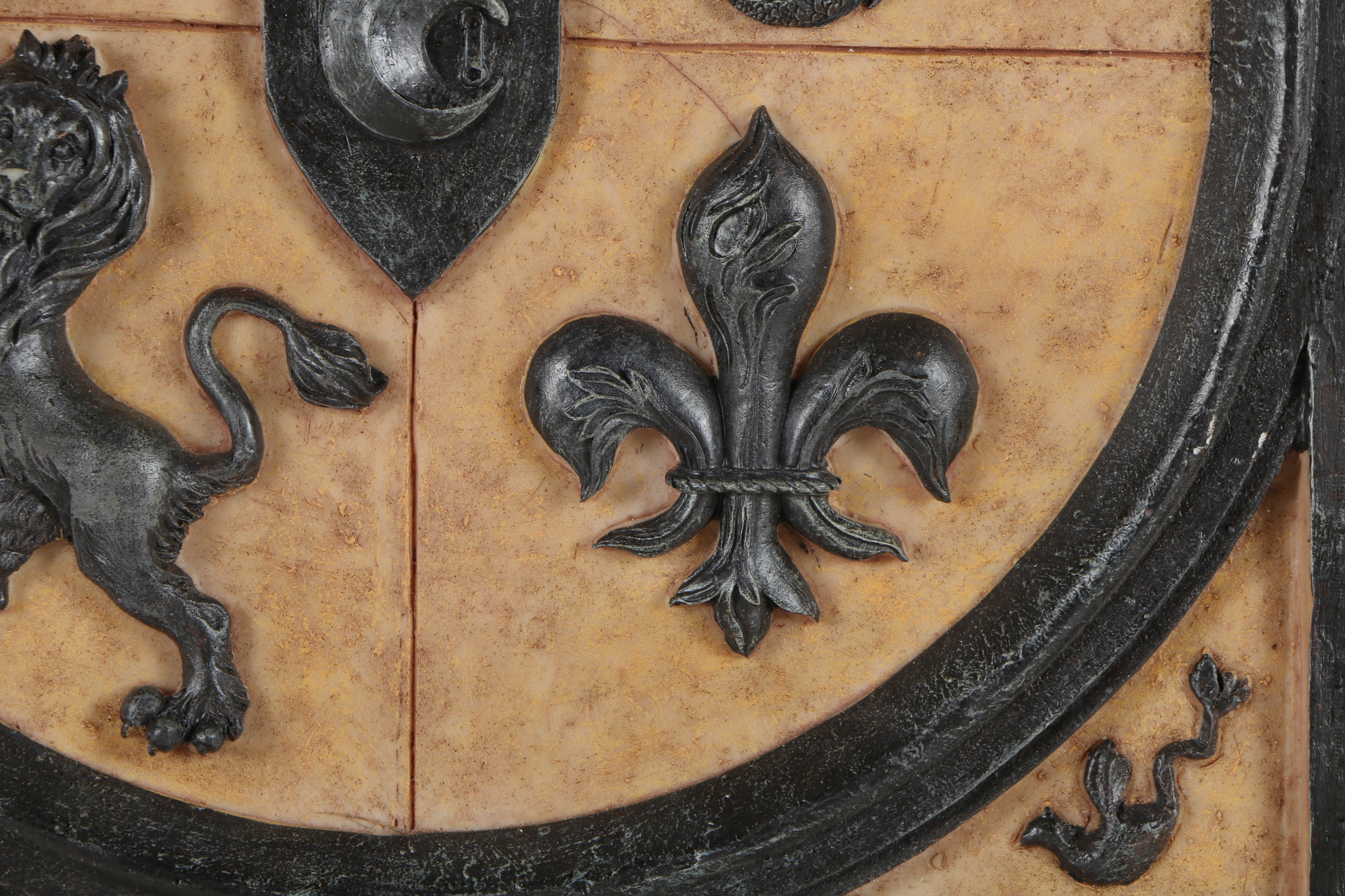Resin Heraldic Sigil with Morse, Lion and Fleur-de-lis | EBTH