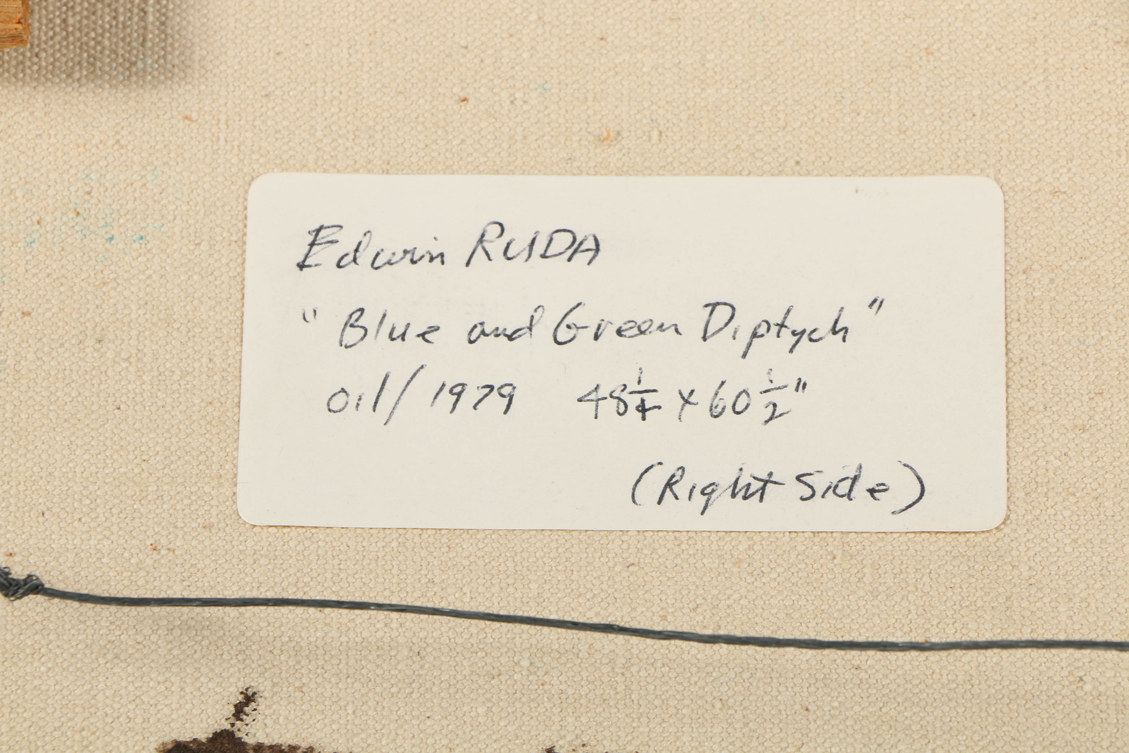 Edwin Ruda Oil Painting "Blue and Green Diptych" | EBTH