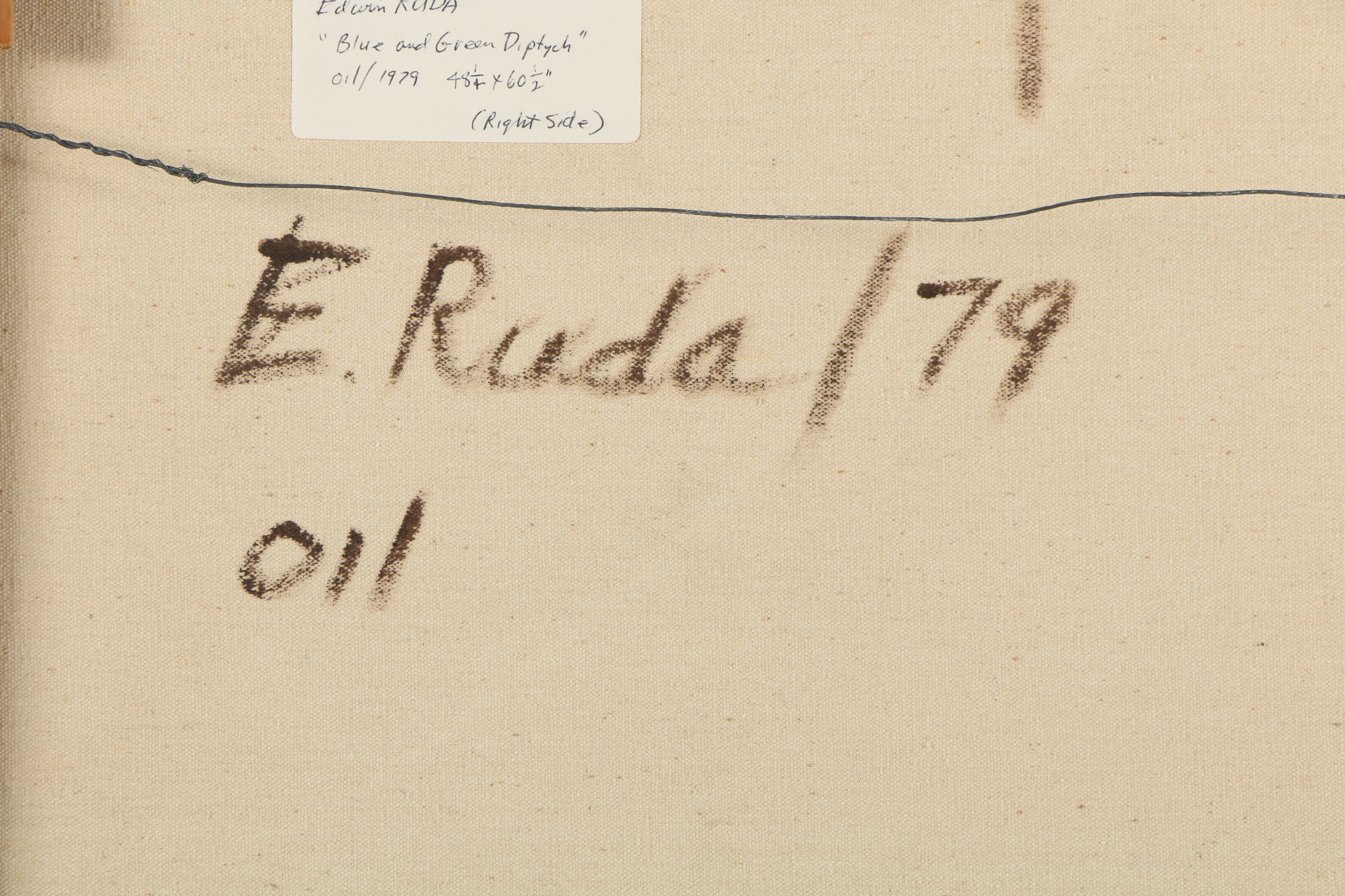 Edwin Ruda Oil Painting "Blue and Green Diptych" | EBTH