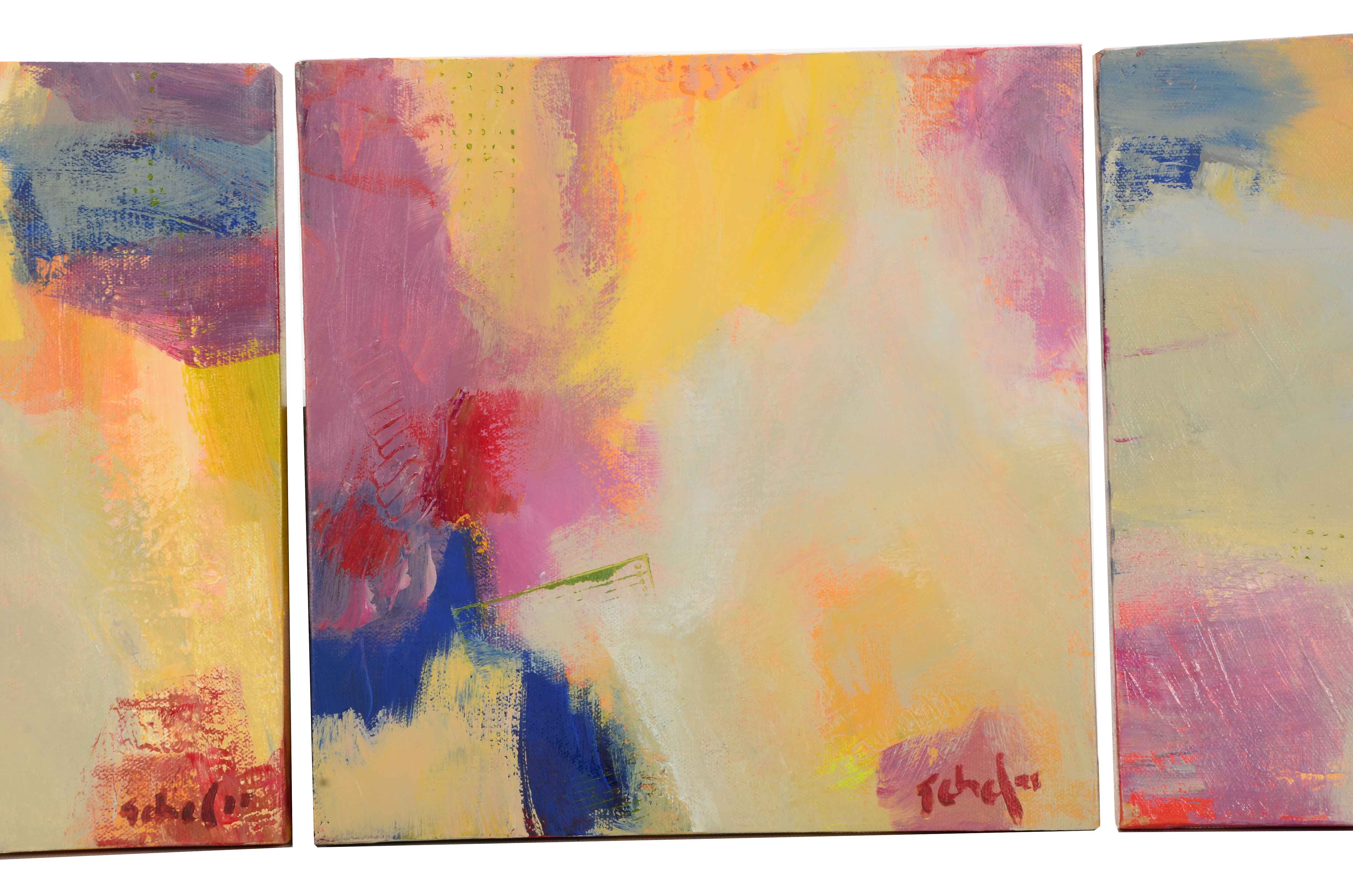 Lisa Schafer Original Acrylic on Canvas Triptych "Festival Time" | EBTH
