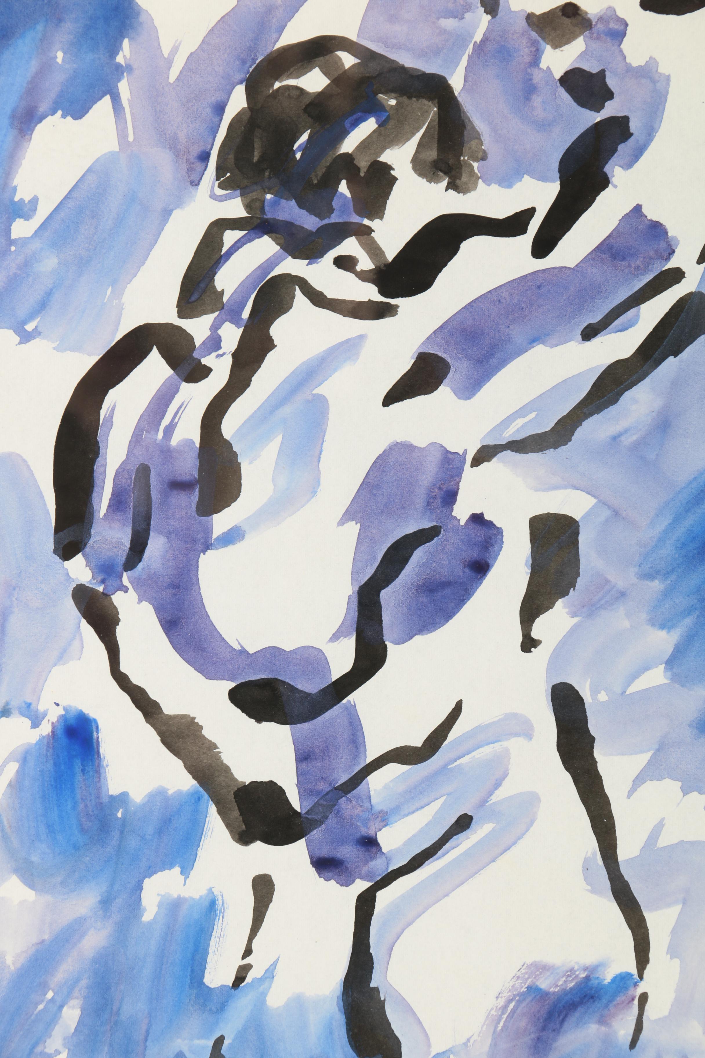 Phillip Callahan Ink and Watercolor Painting of Figure | EBTH