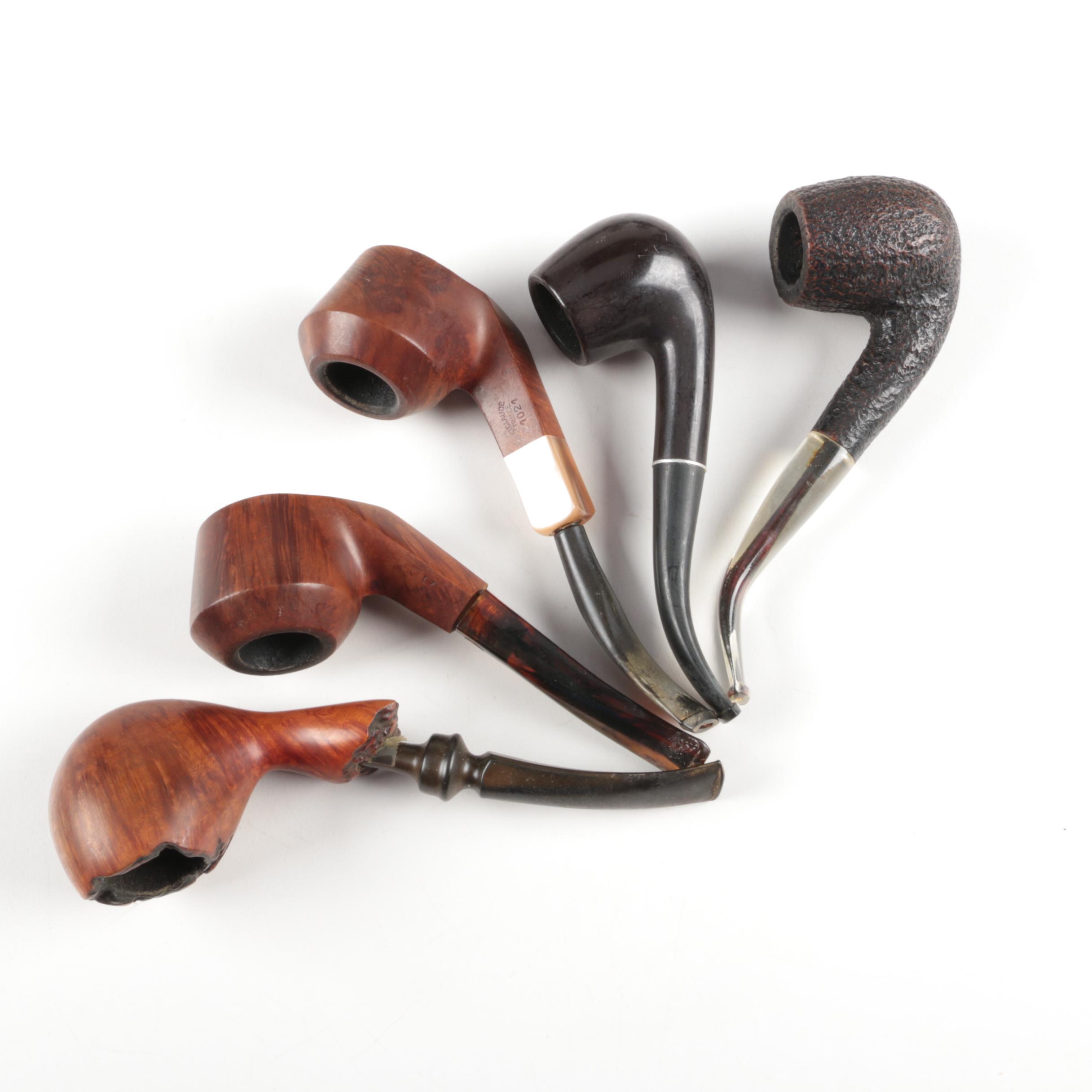 Vintage Tobacco Pipe Collection with Stands and Parts | EBTH
