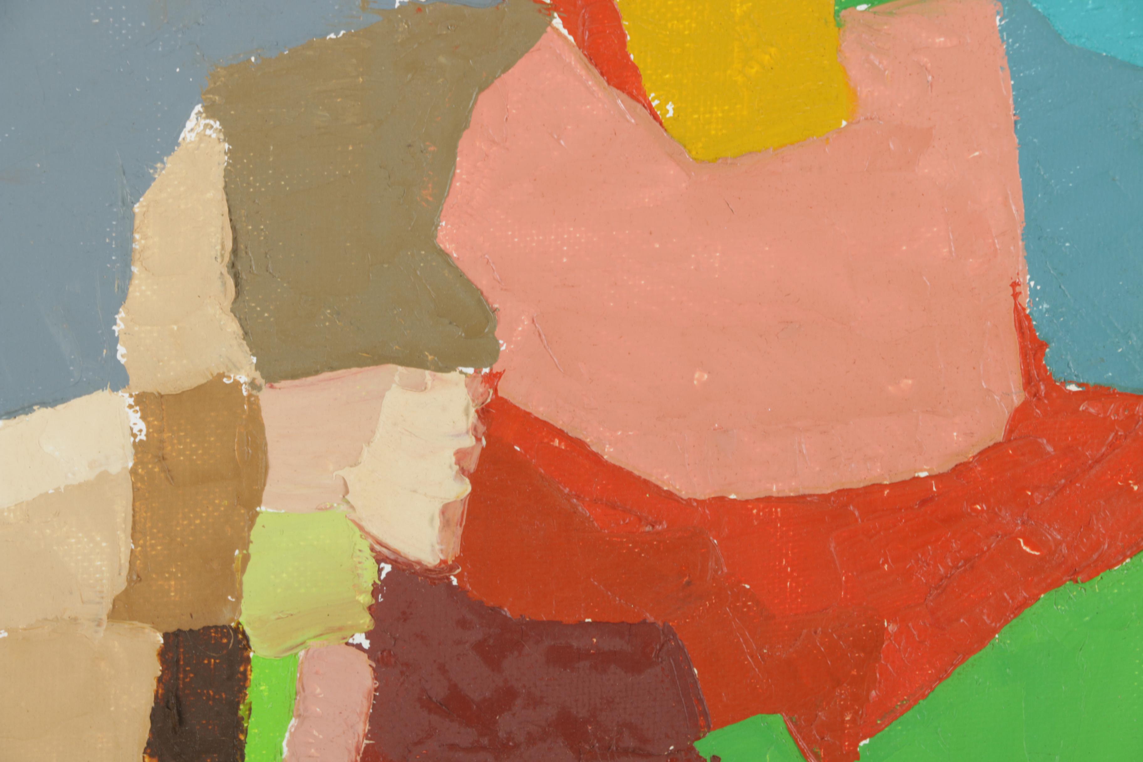 Nancy Howes Original 1976 Oil Painting on Canvas Board "Pieces" | EBTH