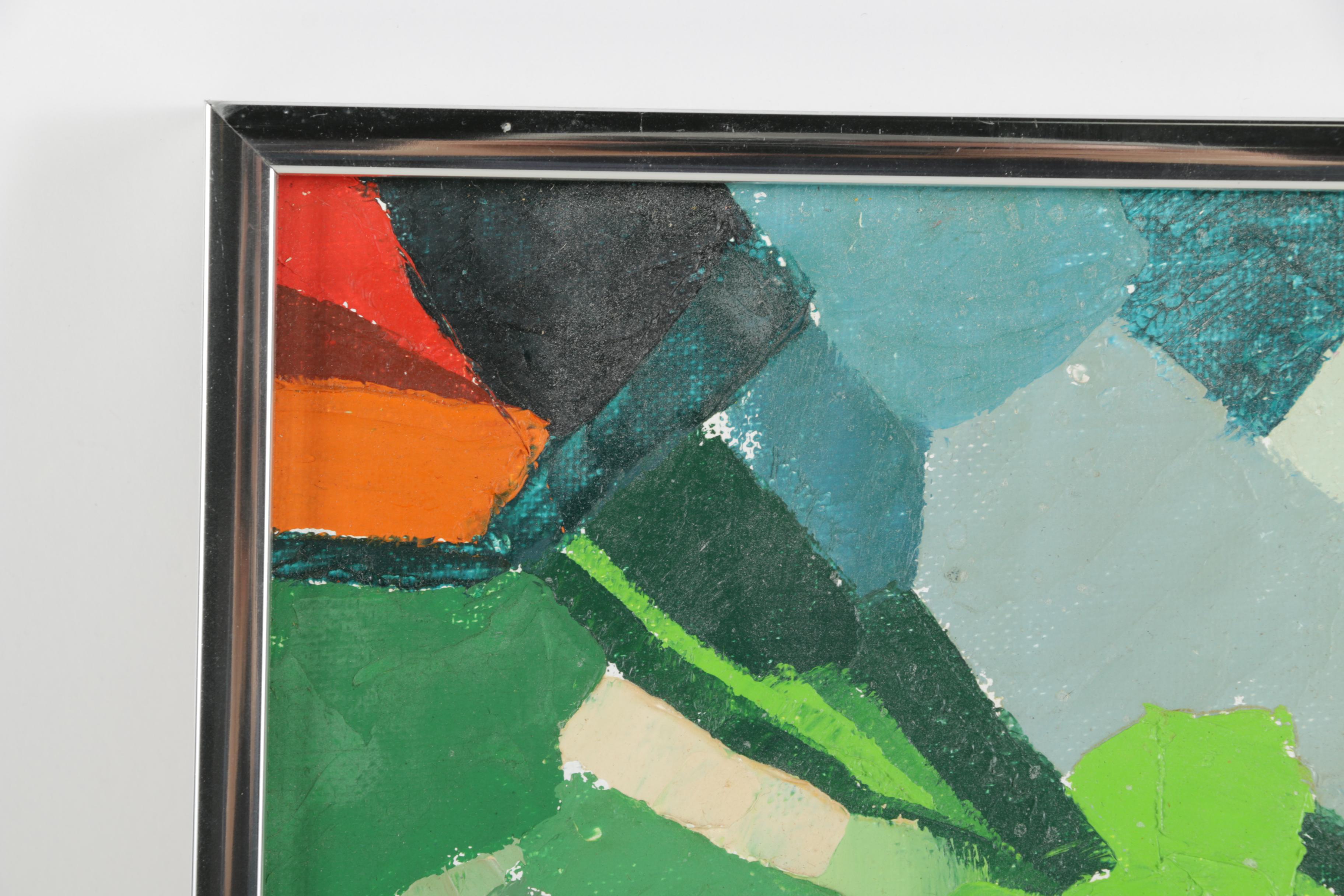 Nancy Howes Original 1976 Oil Painting on Canvas Board "Pieces" | EBTH