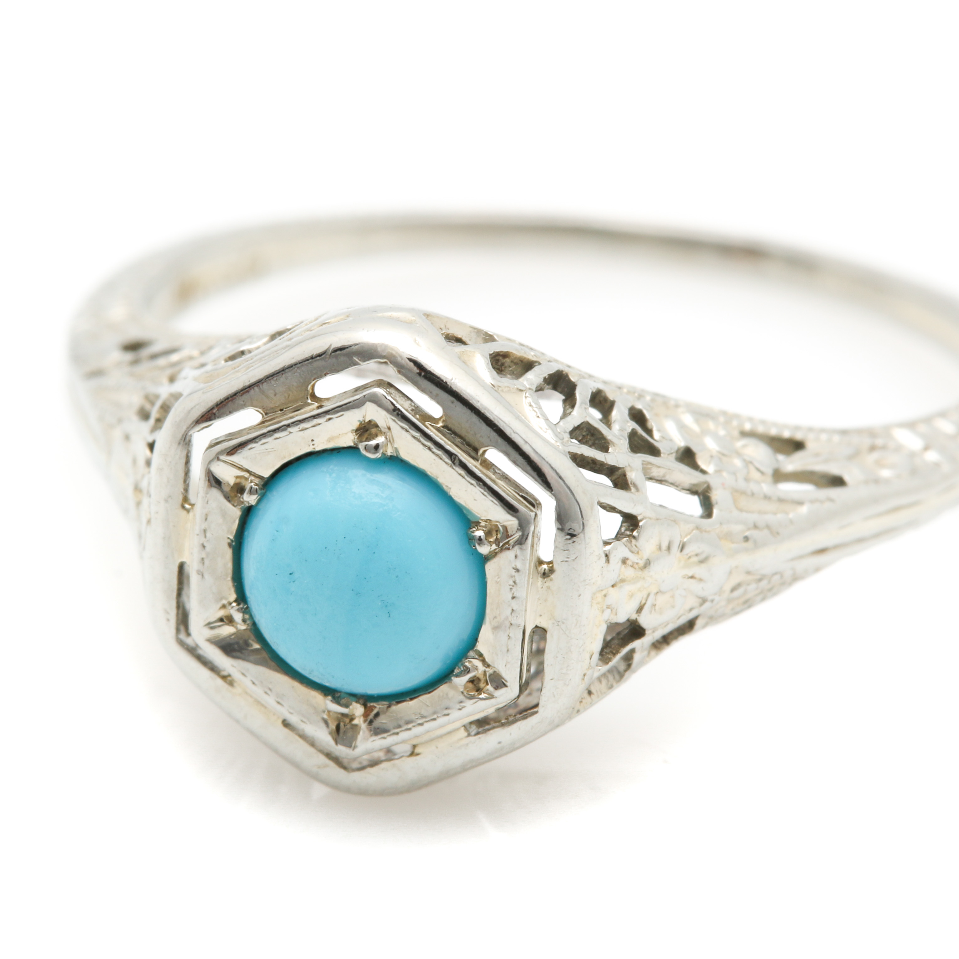 18K White Gold Turquoise Ring | EBTH