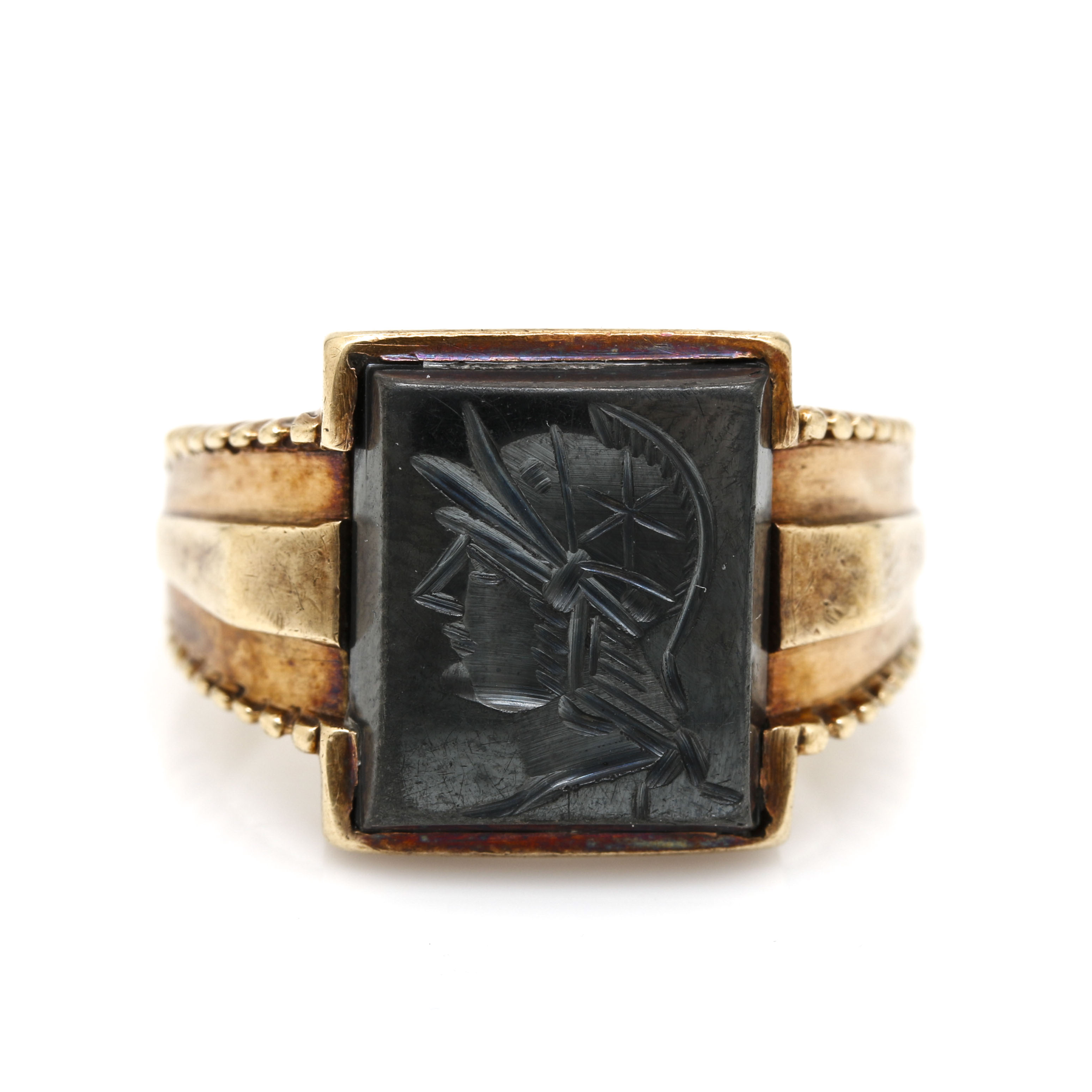 10K Yellow Gold Roman Centurion Intaglio Ring | EBTH