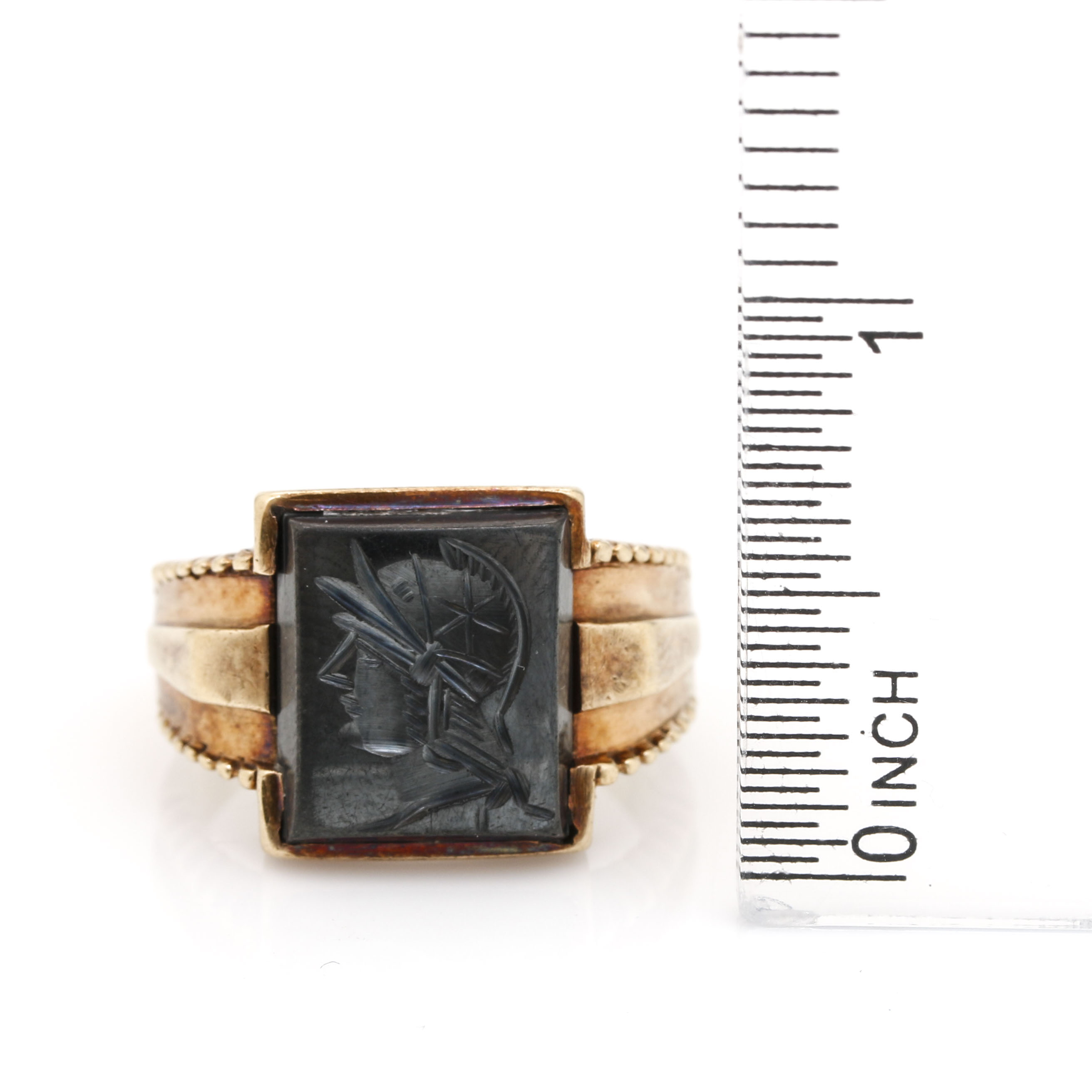 10K Yellow Gold Roman Centurion Intaglio Ring | EBTH