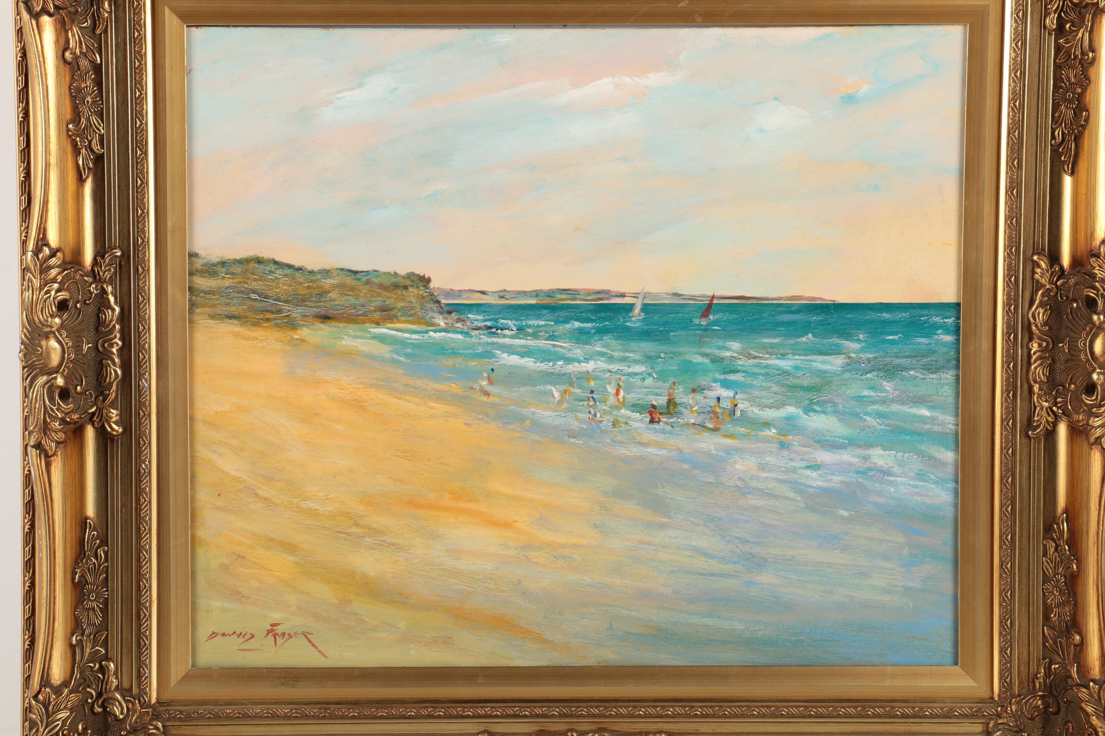 Donald Fraser Oil Painting on Canvas of a Beach Scene | EBTH
