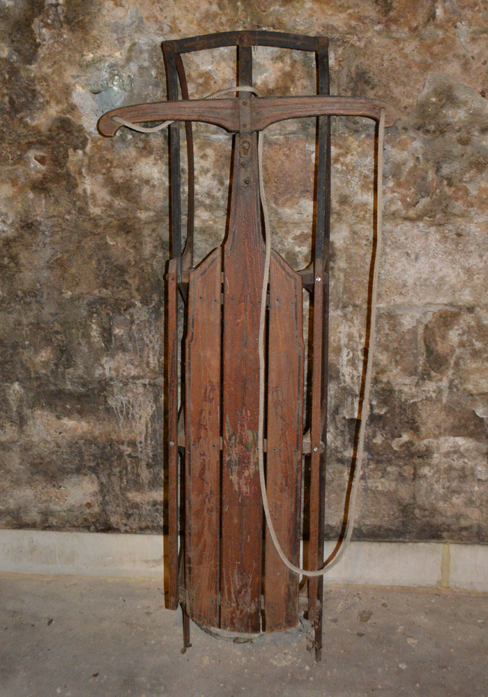 Three Vintage Sleds Including Flexible Fliyer Racer Wood and Metal Sled ...