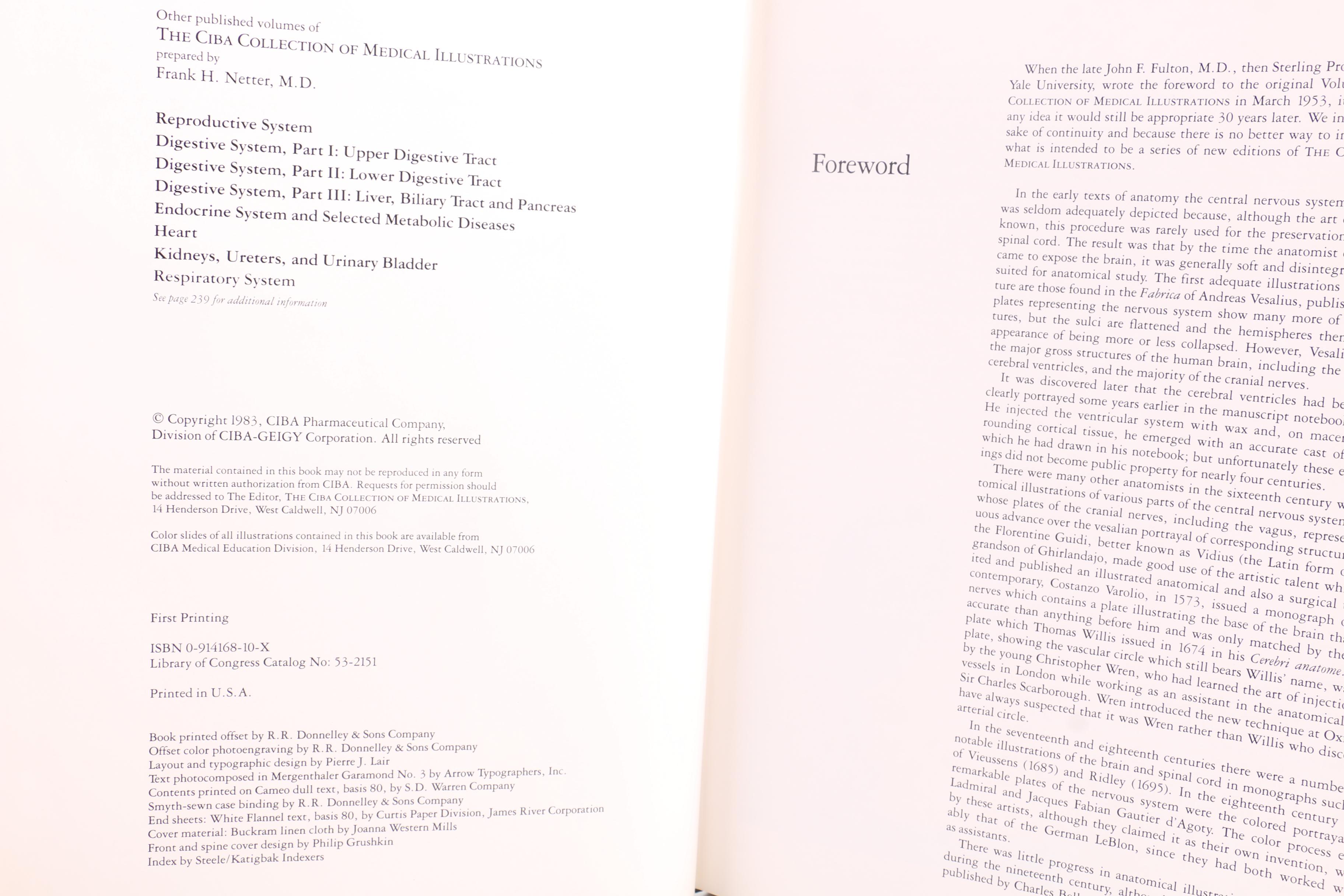 Frank H. Netter Signed "The CIBA Collection Of Medical Illustrations ...