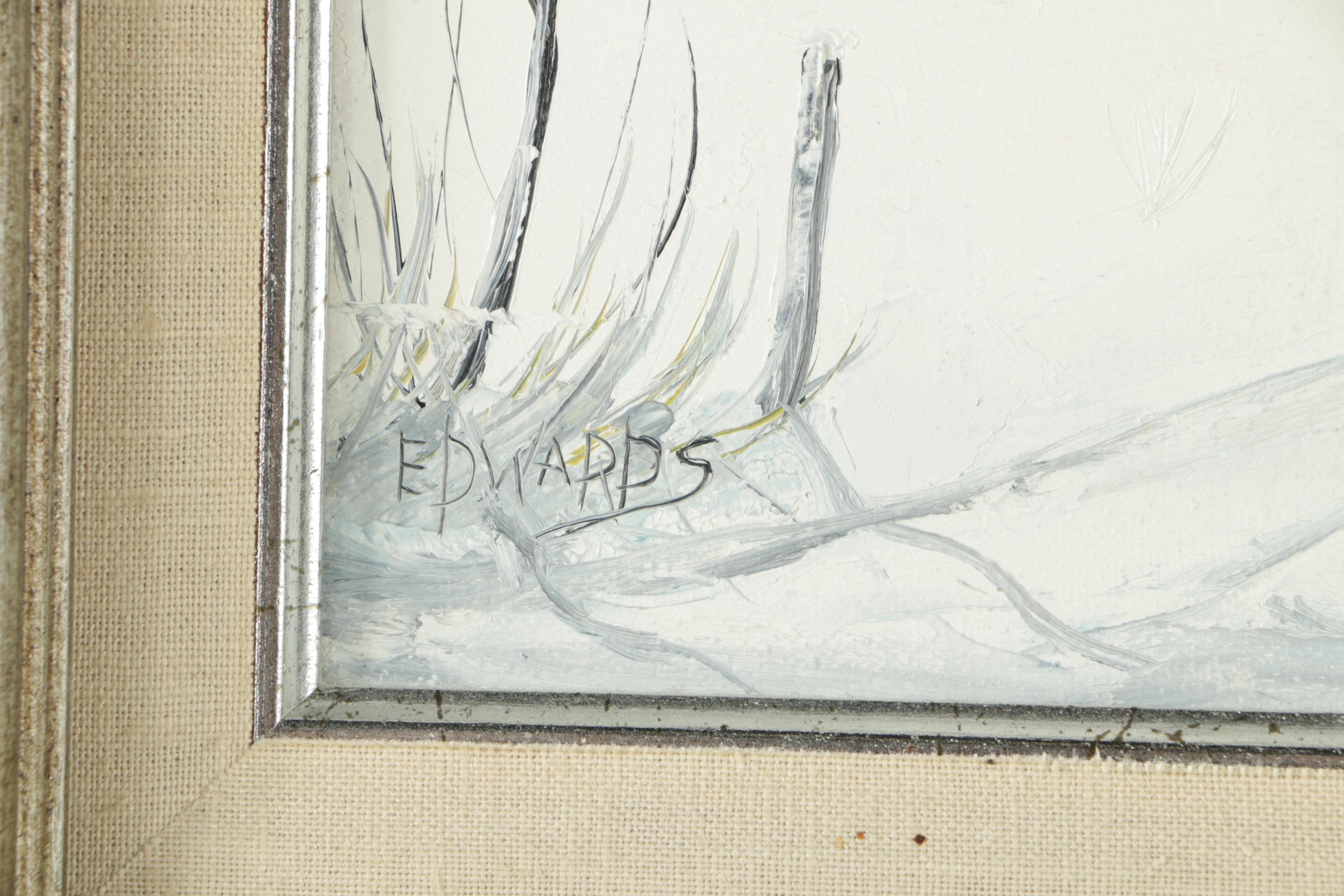 Edwards Oil Painting on Canvas of Winter Scene | EBTH