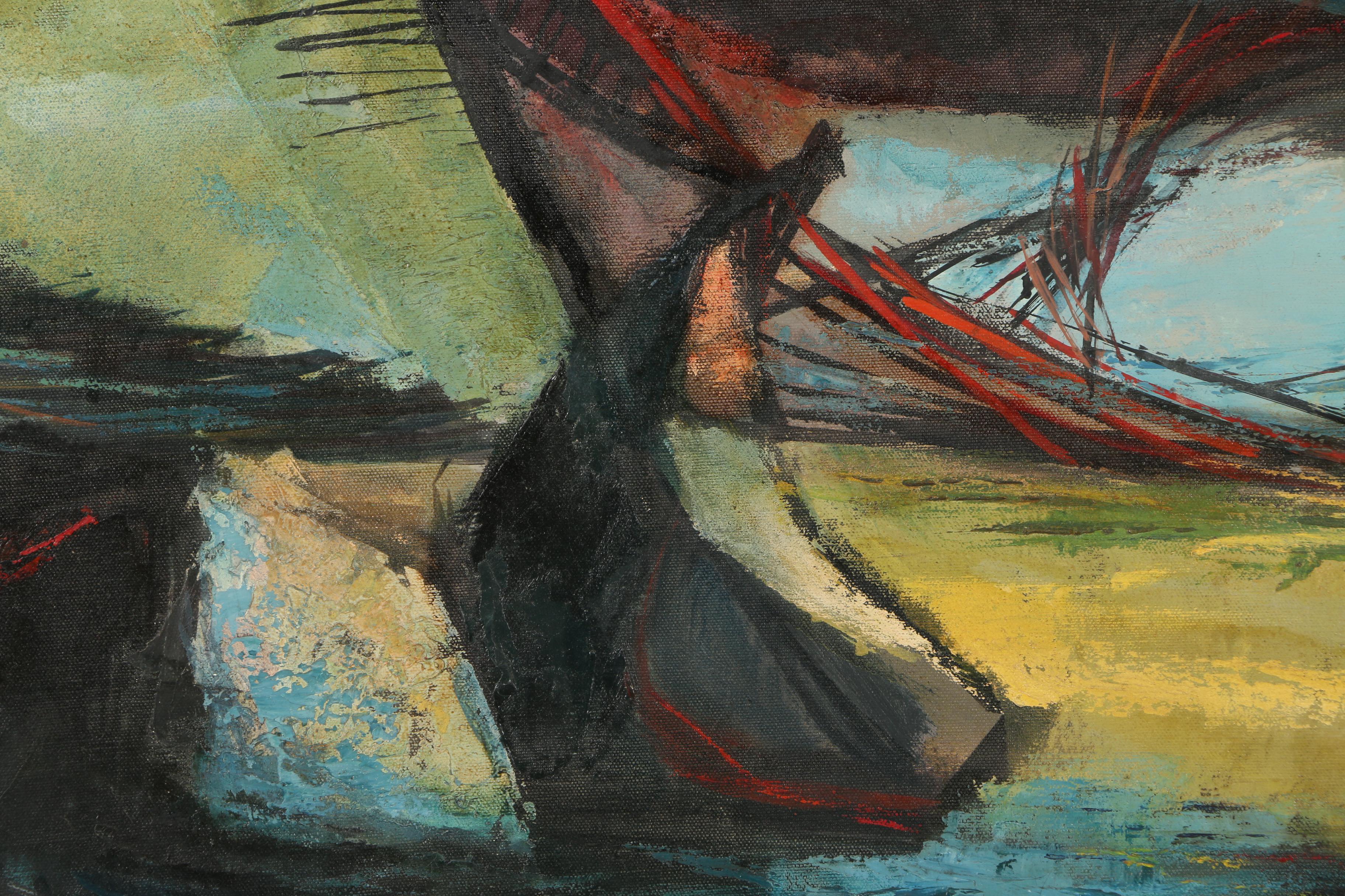 R. Butler Oil Painting of an Abstract Landscape | EBTH