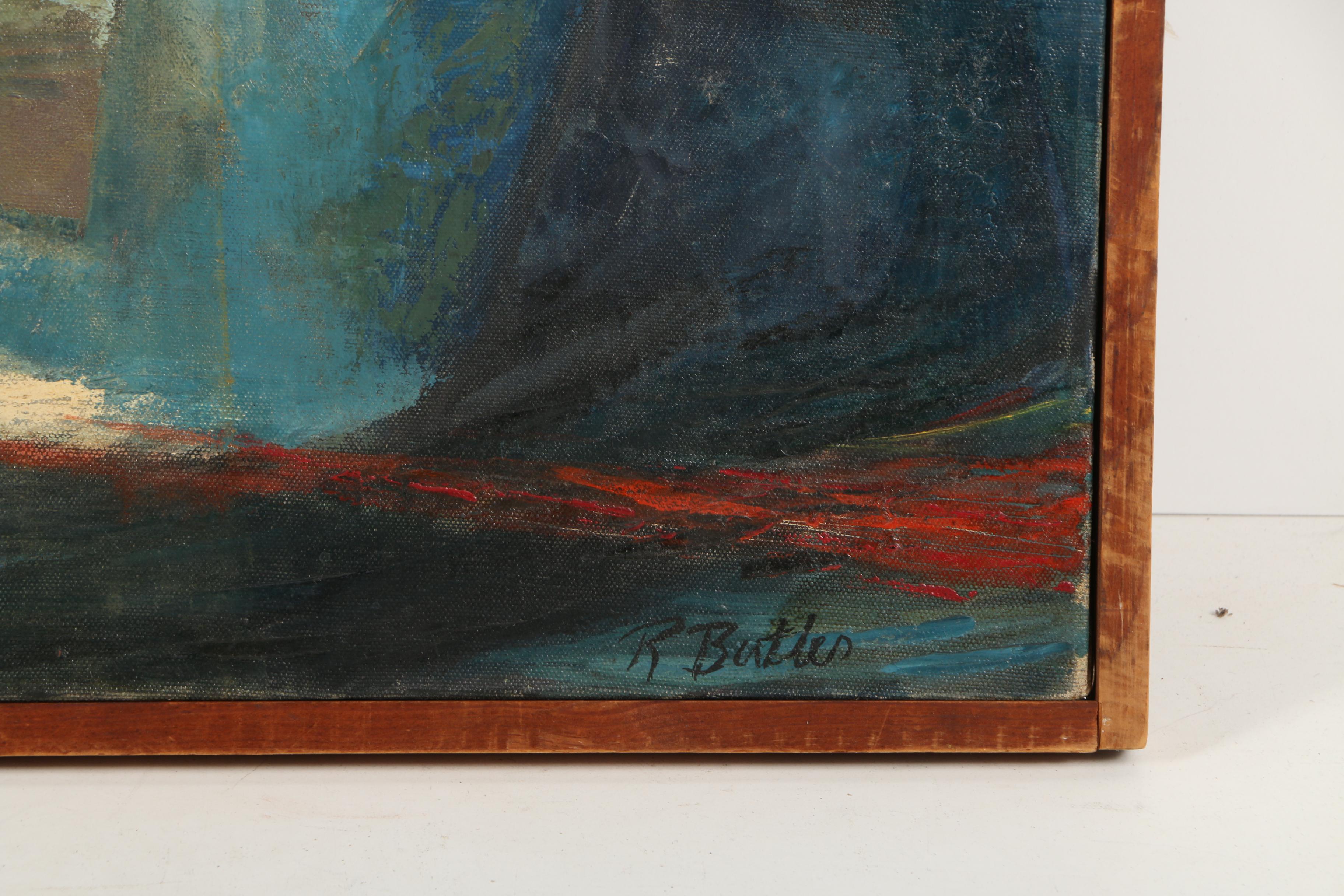 R. Butler Oil Painting of an Abstract Landscape | EBTH