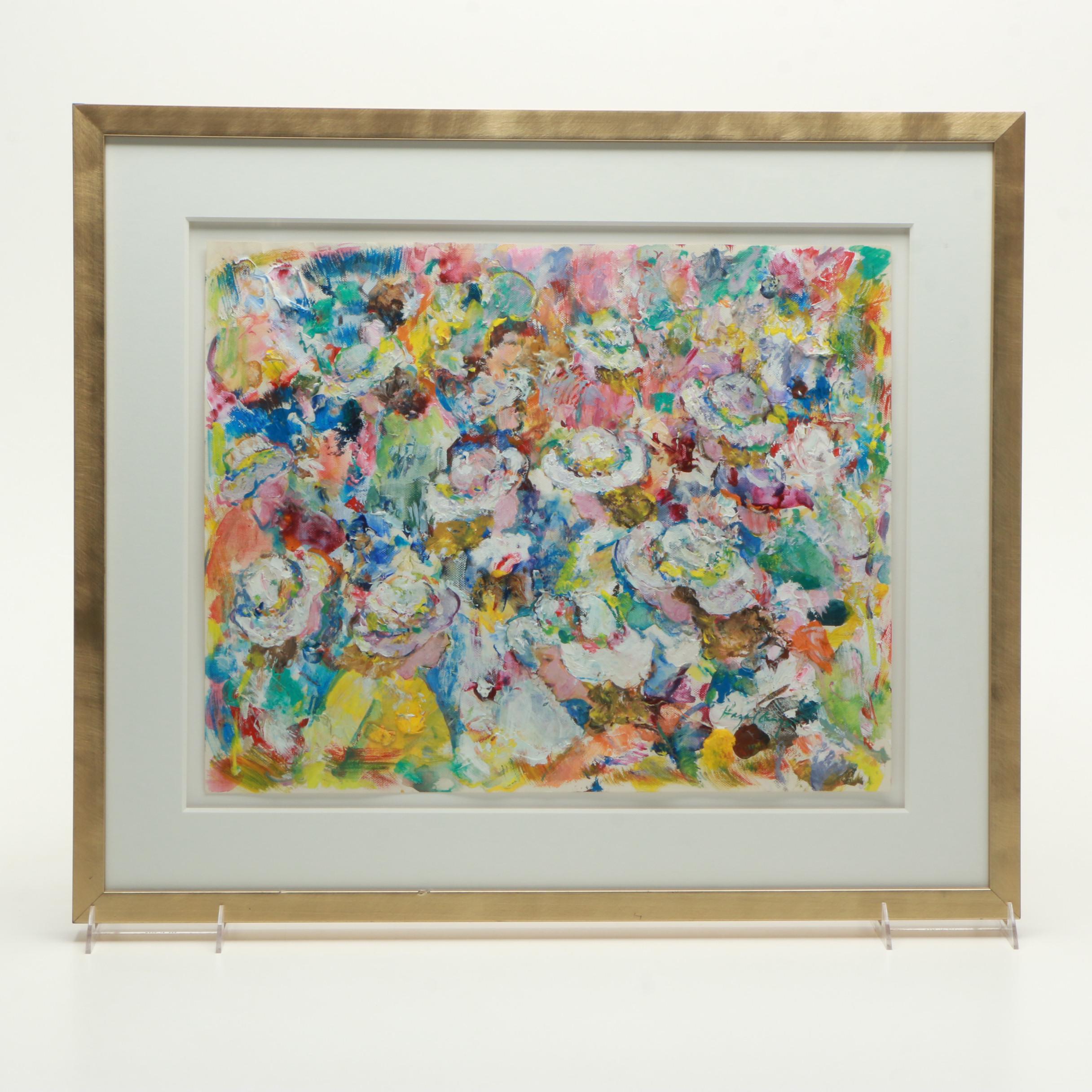 Hazel Oil Painting of Ladies in Hats | EBTH