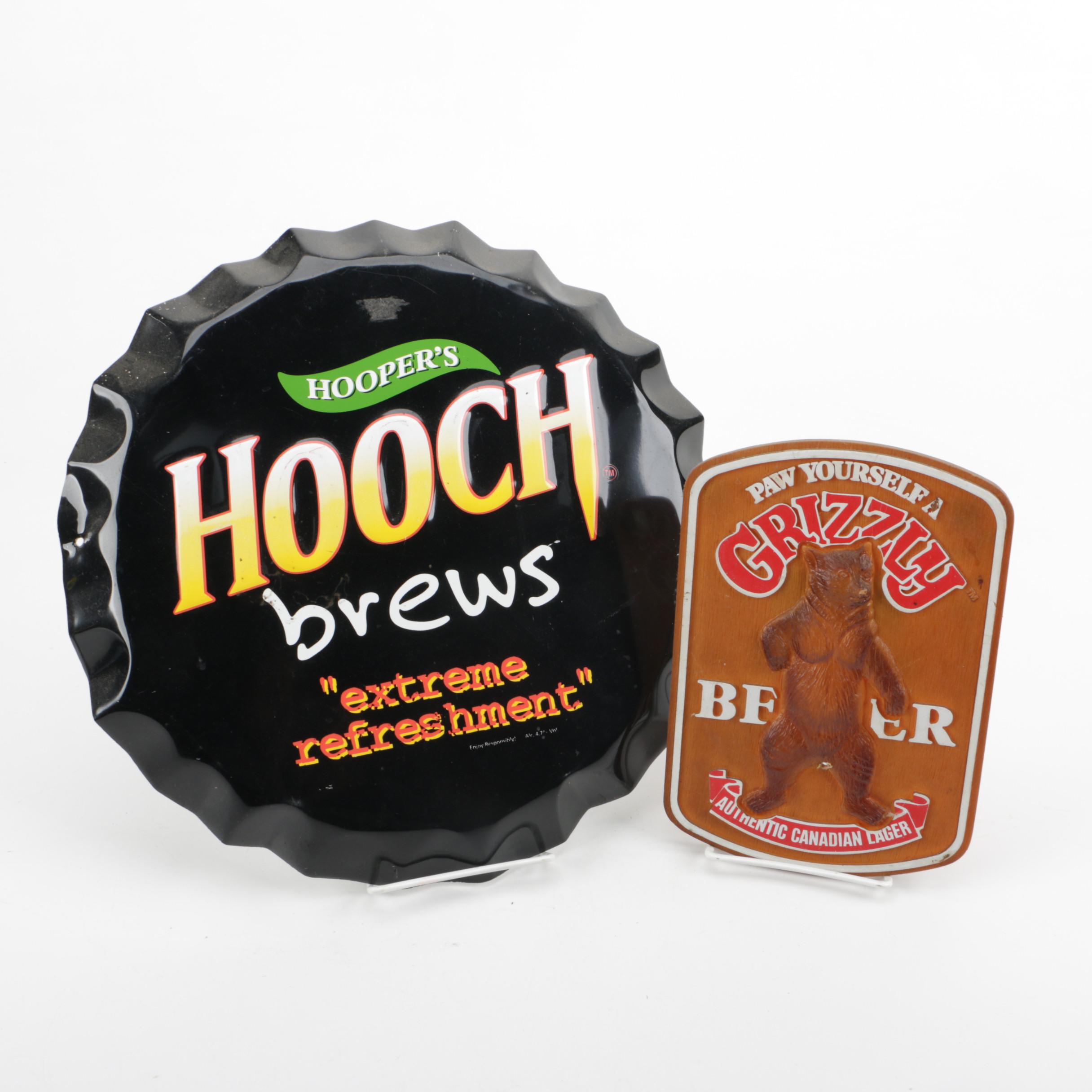 Grizzly Beer and Hooper's Hooch Signs | EBTH