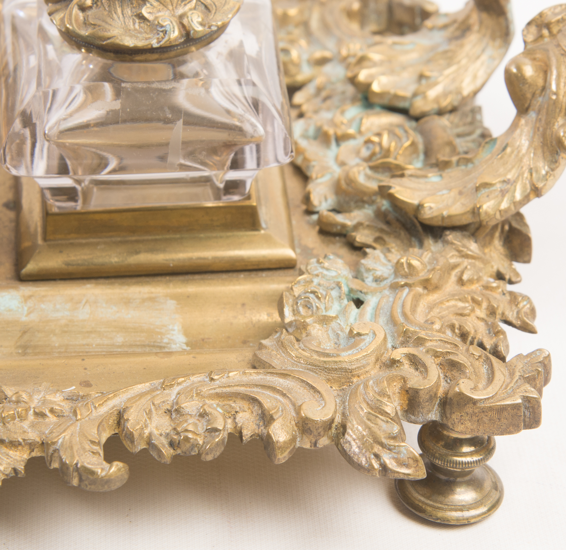 Vintage Brass Inkwell Set | EBTH