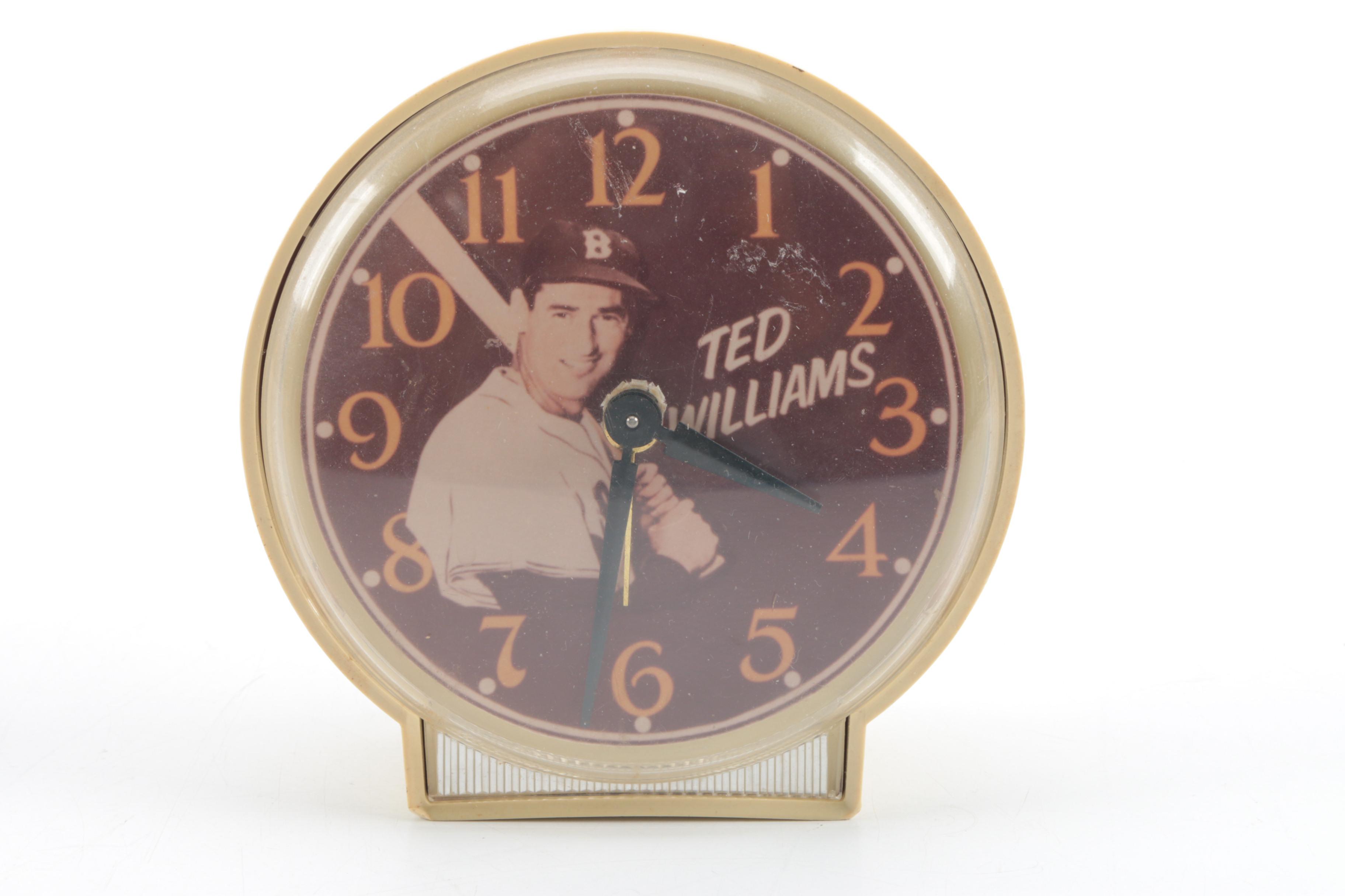 Vintage Ted Williams Shelf Clock and Root Beer Bottle | EBTH