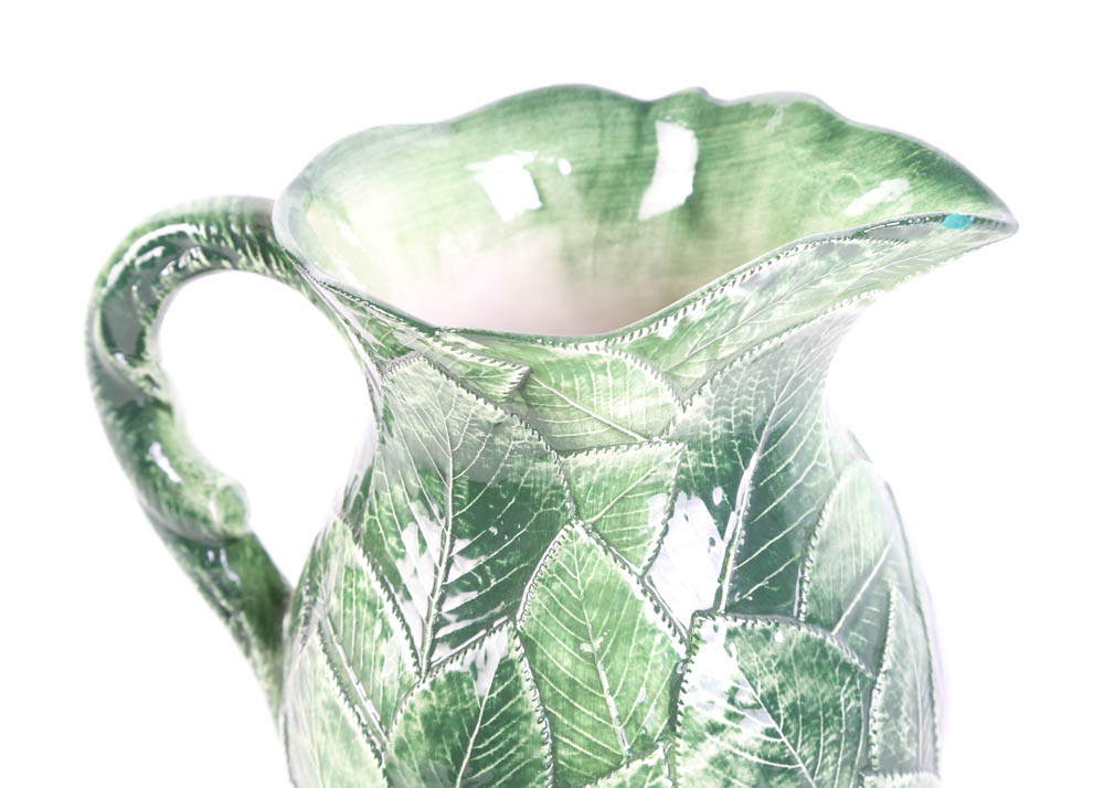 Vintage Green Leaf Italian Majolica Tableware | EBTH