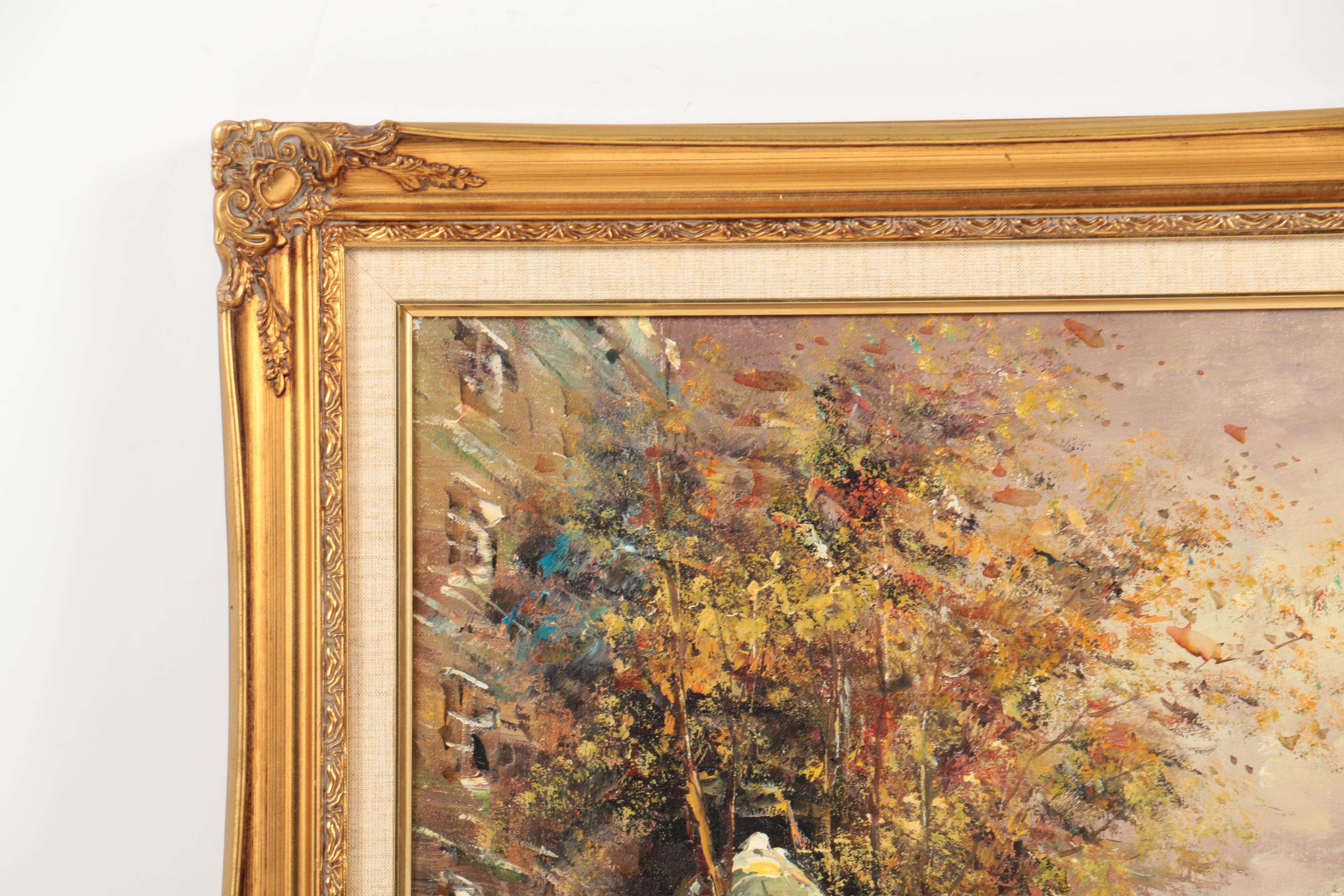 Rabous Oil Painting on Canvas of Street Scene | EBTH