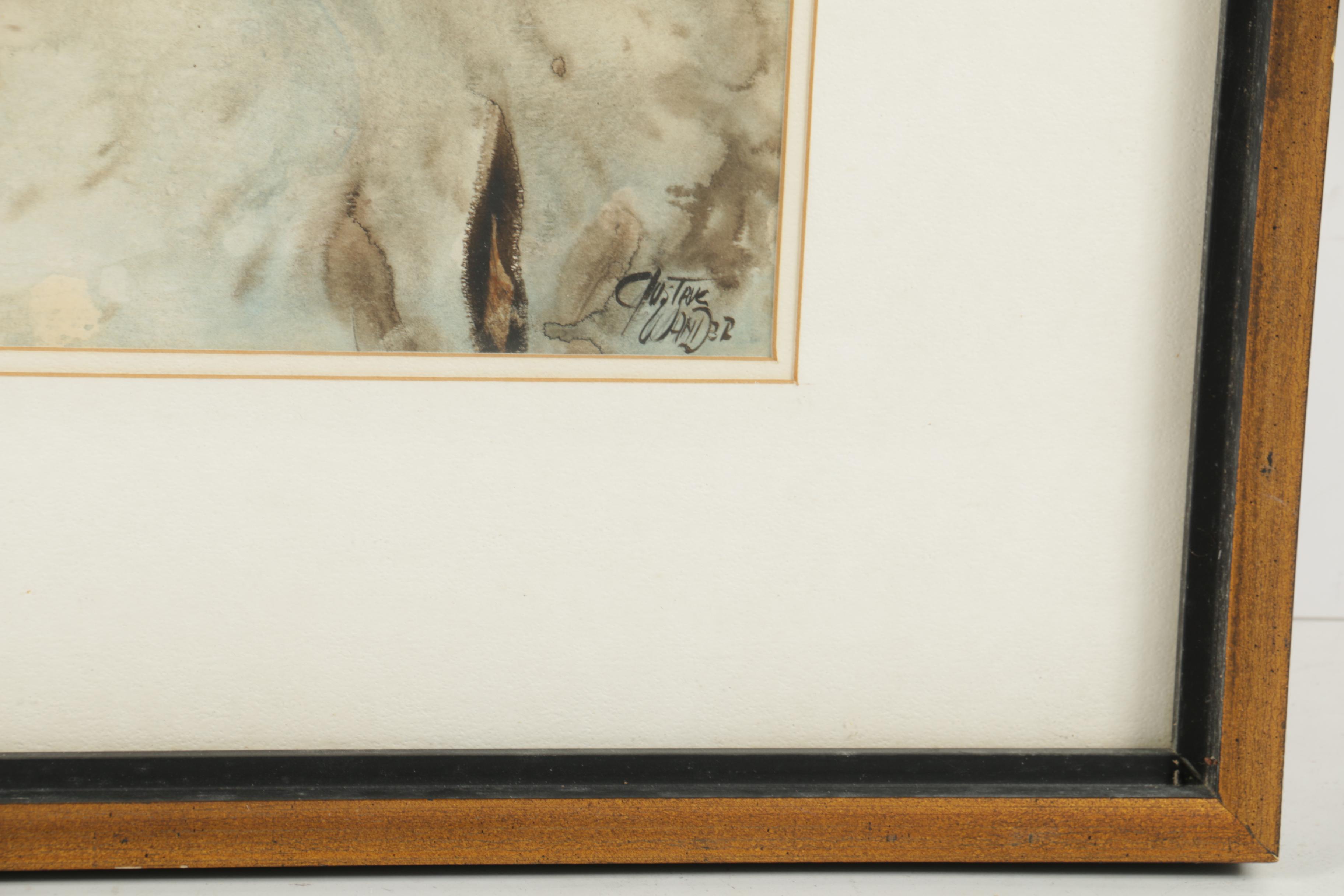 Gustave Wander Watercolor Painting of House with Terracotta Shingles | EBTH