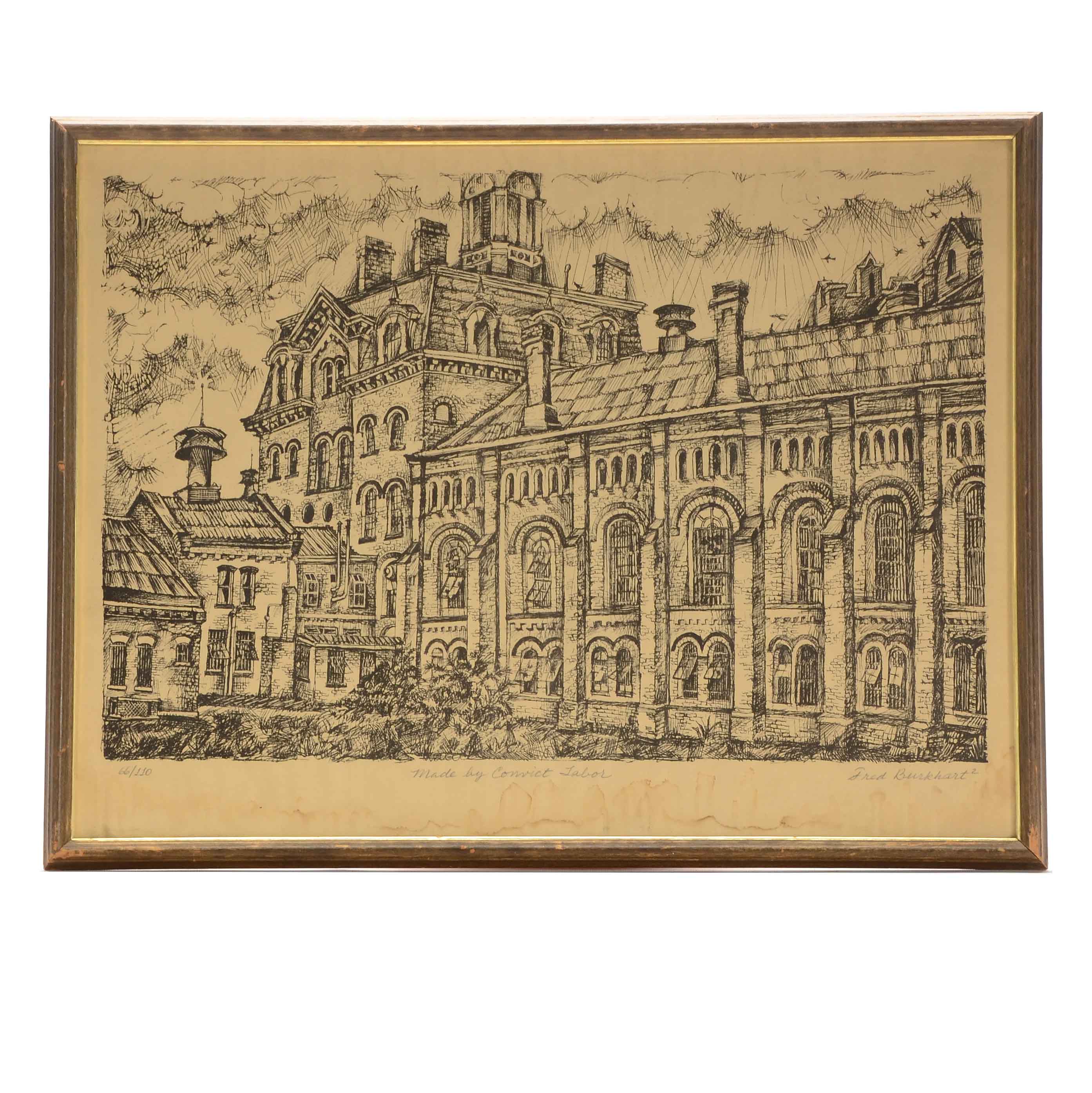 Fred Burkhart Limited Edition Lithographit Print "Made by Convict Labor ...