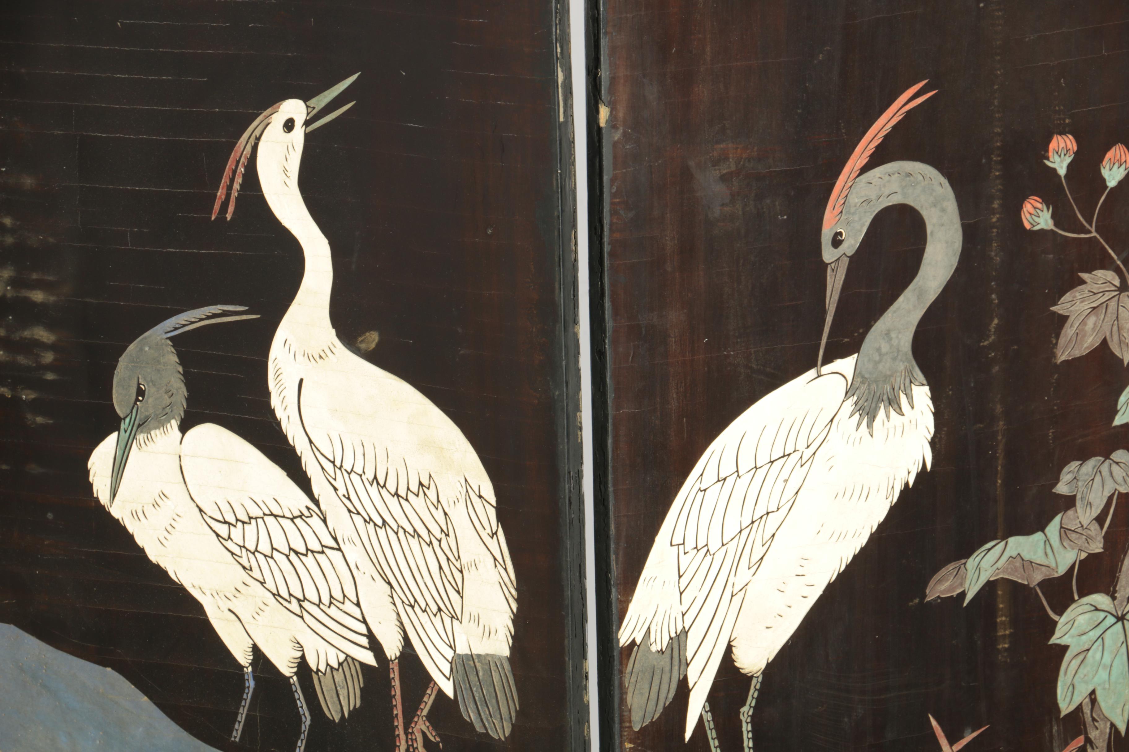 Asian Style Room Divider with Painted Embellishments | EBTH