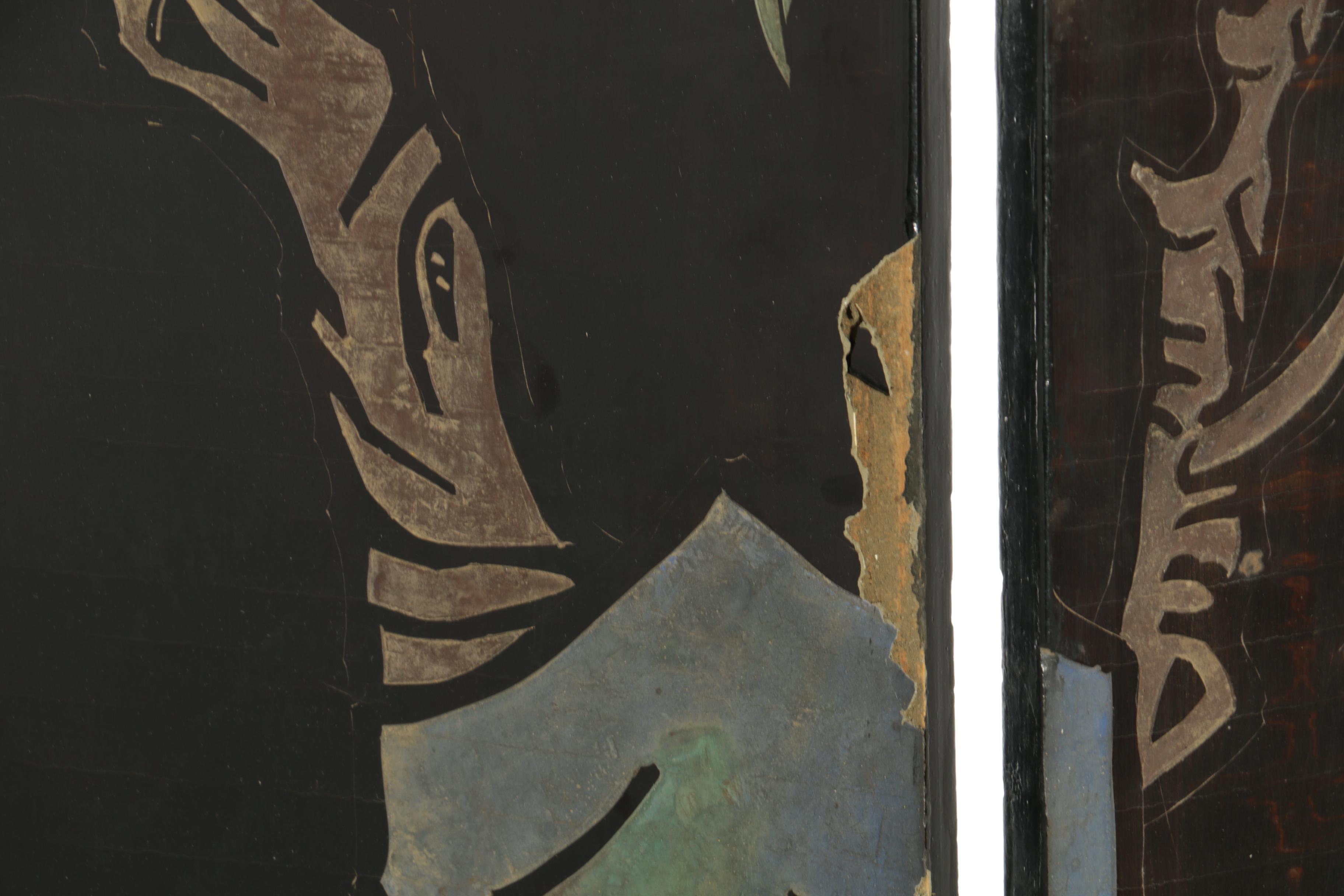 Asian Style Room Divider with Painted Embellishments | EBTH