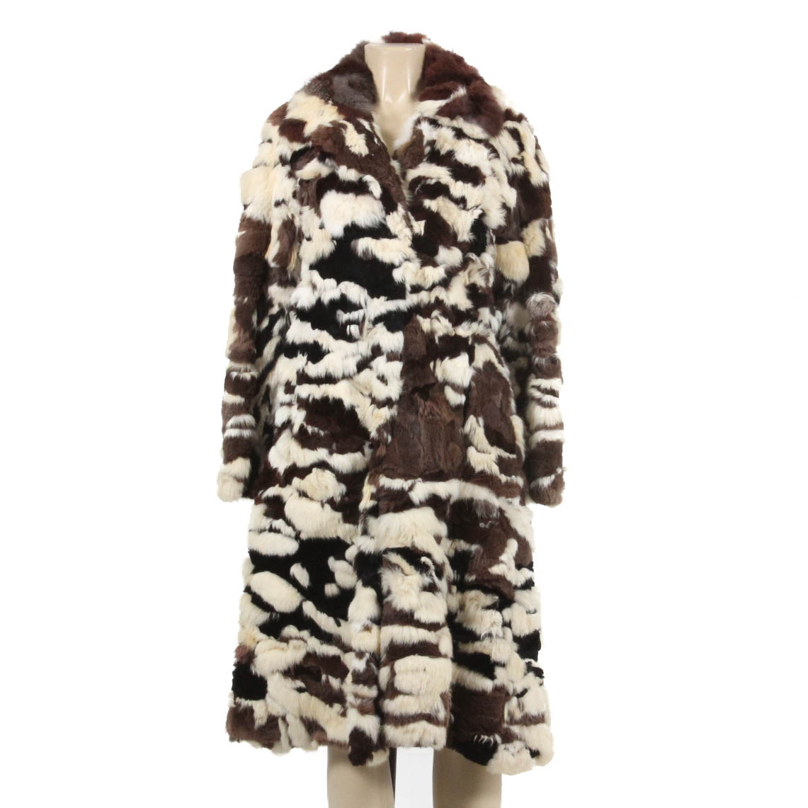 Vintage Patchwork Rabbit Fur Coat | EBTH