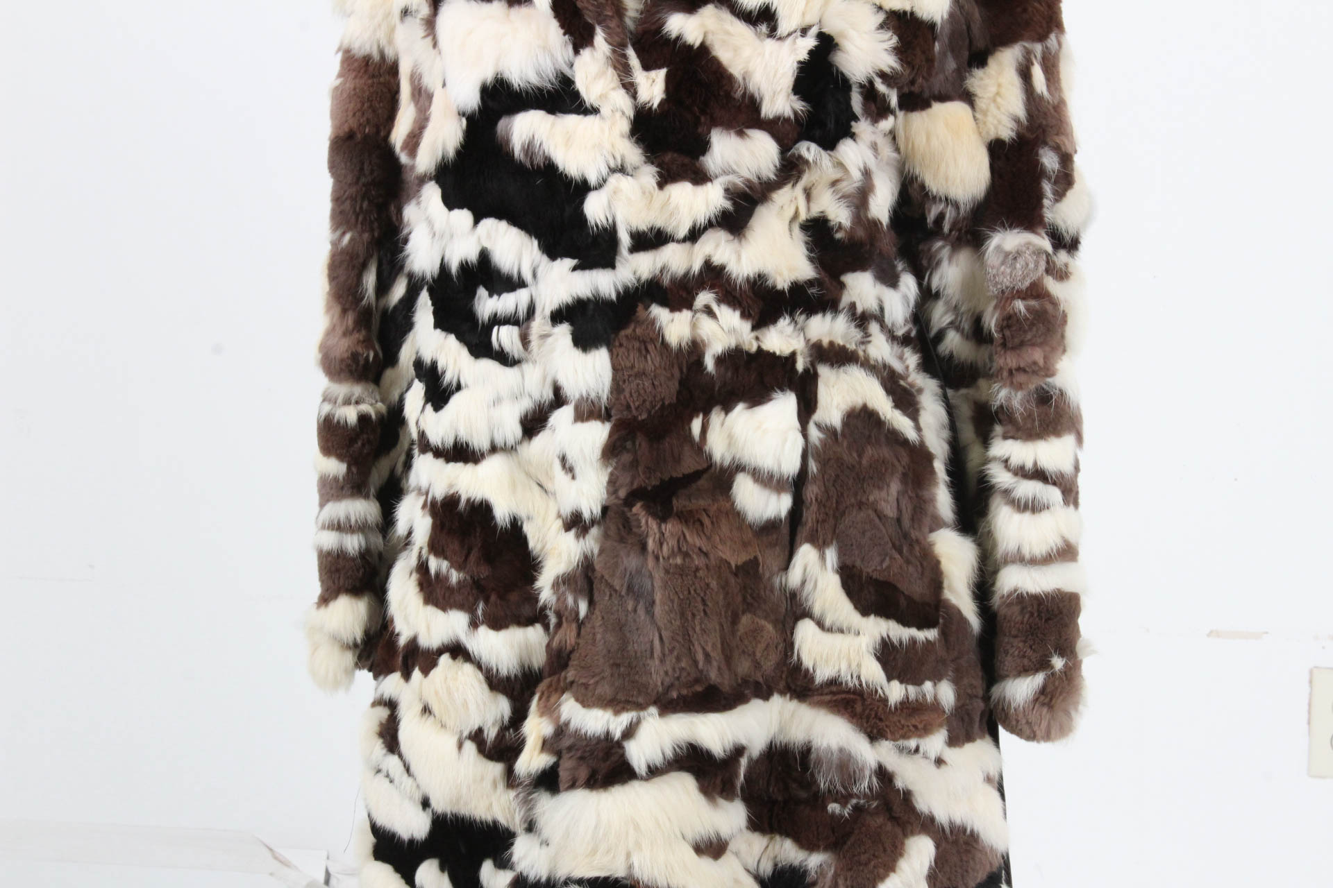 Vintage Patchwork Rabbit Fur Coat | EBTH