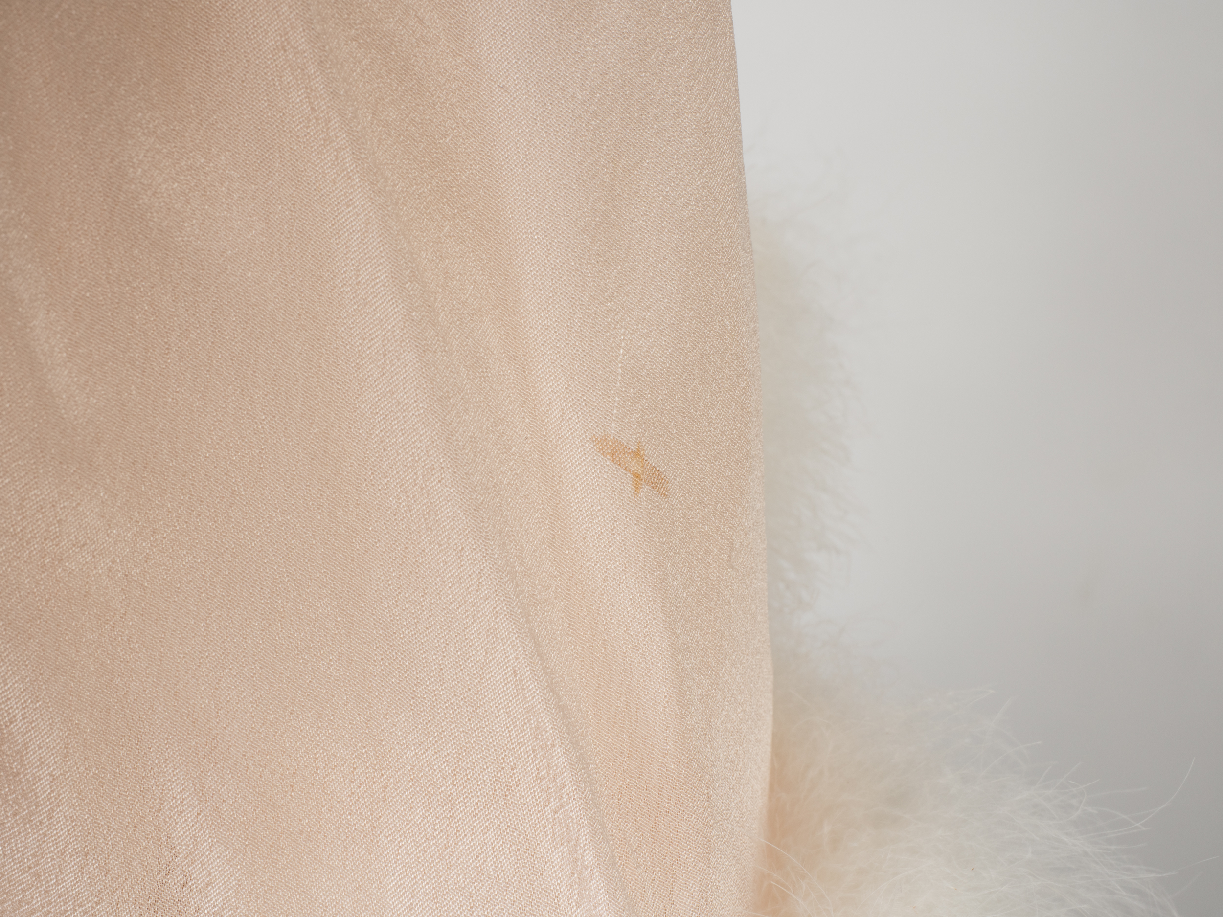 Vintage Pink Nylon, Lace and Marabou Trim Robe | EBTH