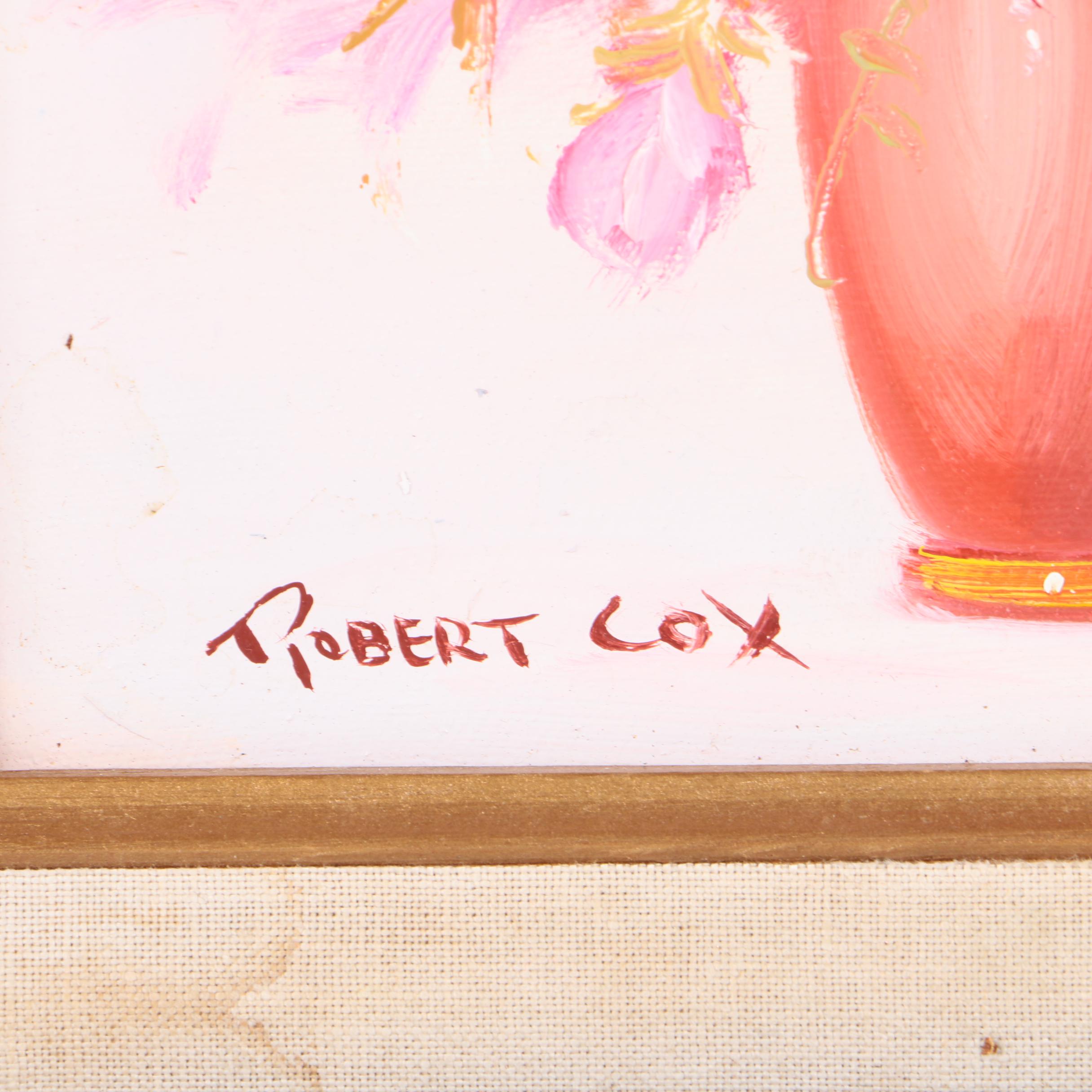 Robert Cox Oil Painting on Canvas Board of Floral Still Life | EBTH